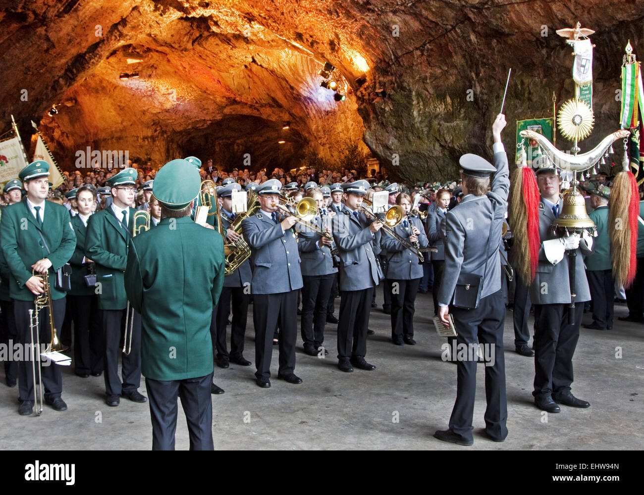 Marksmen in the Balve cave Stock Photo - Alamy