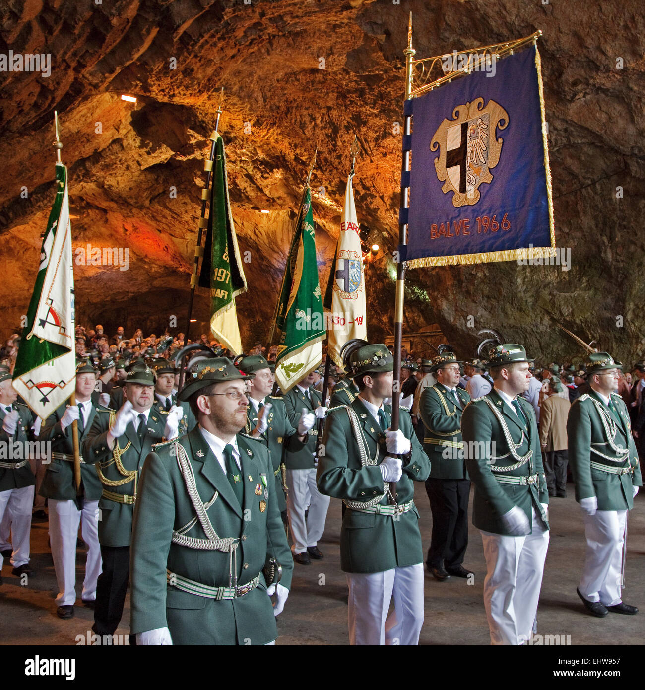 Marksmen in the Balve cave Stock Photo - Alamy