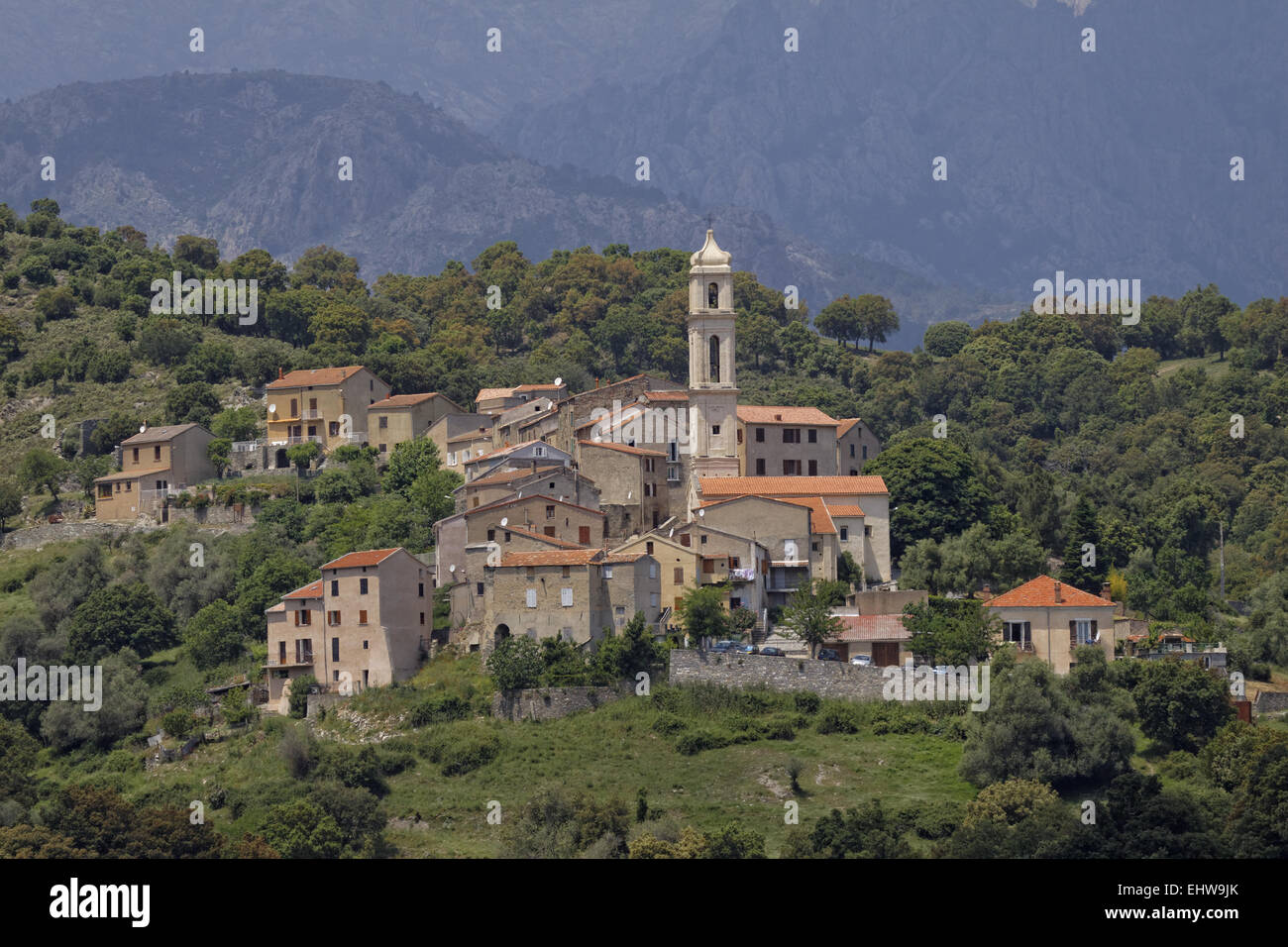 Hill village of Soveria, near Corte, Corsica Stock Photo - Alamy