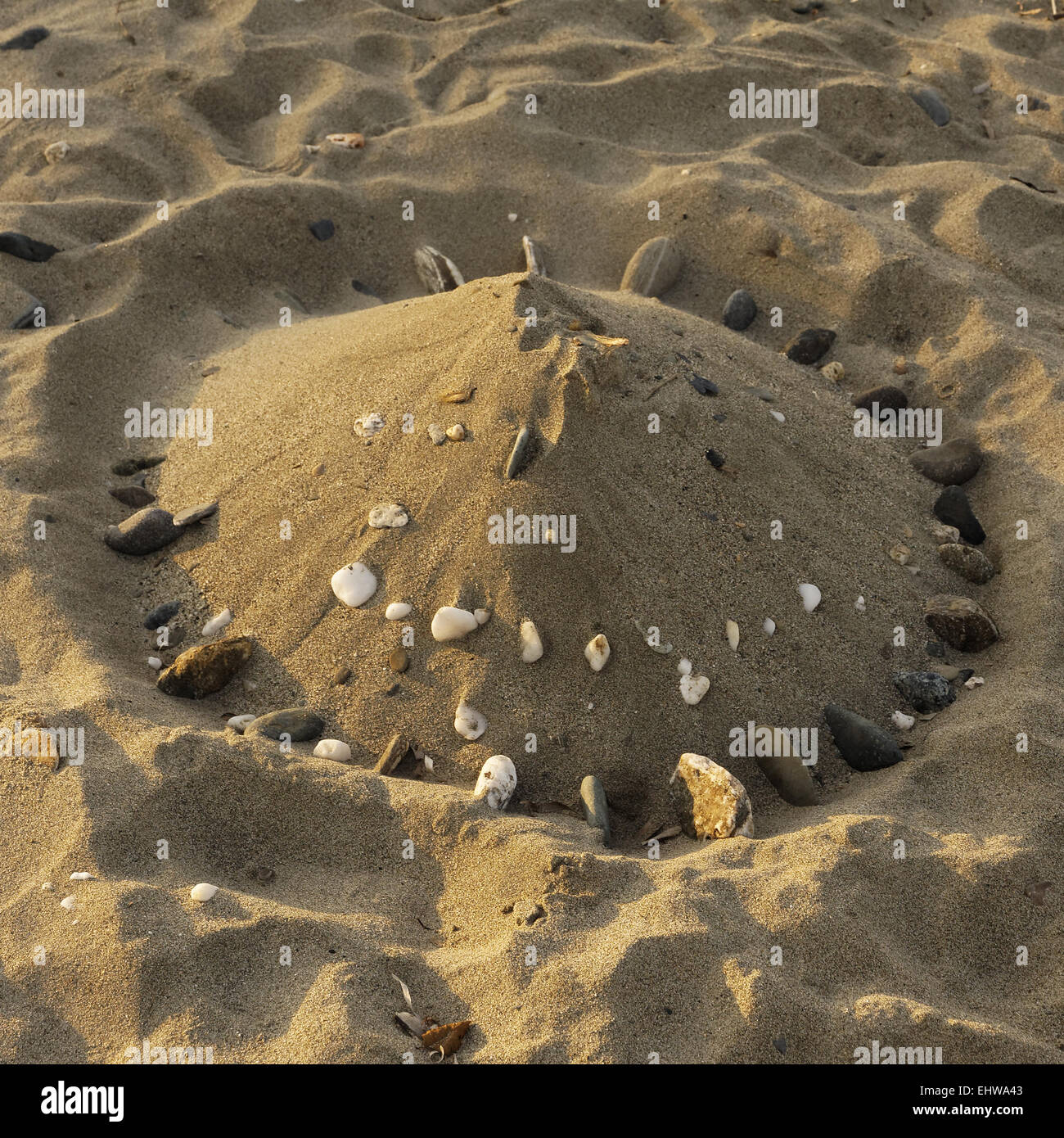 Sandpit on the beach Stock Photo - Alamy