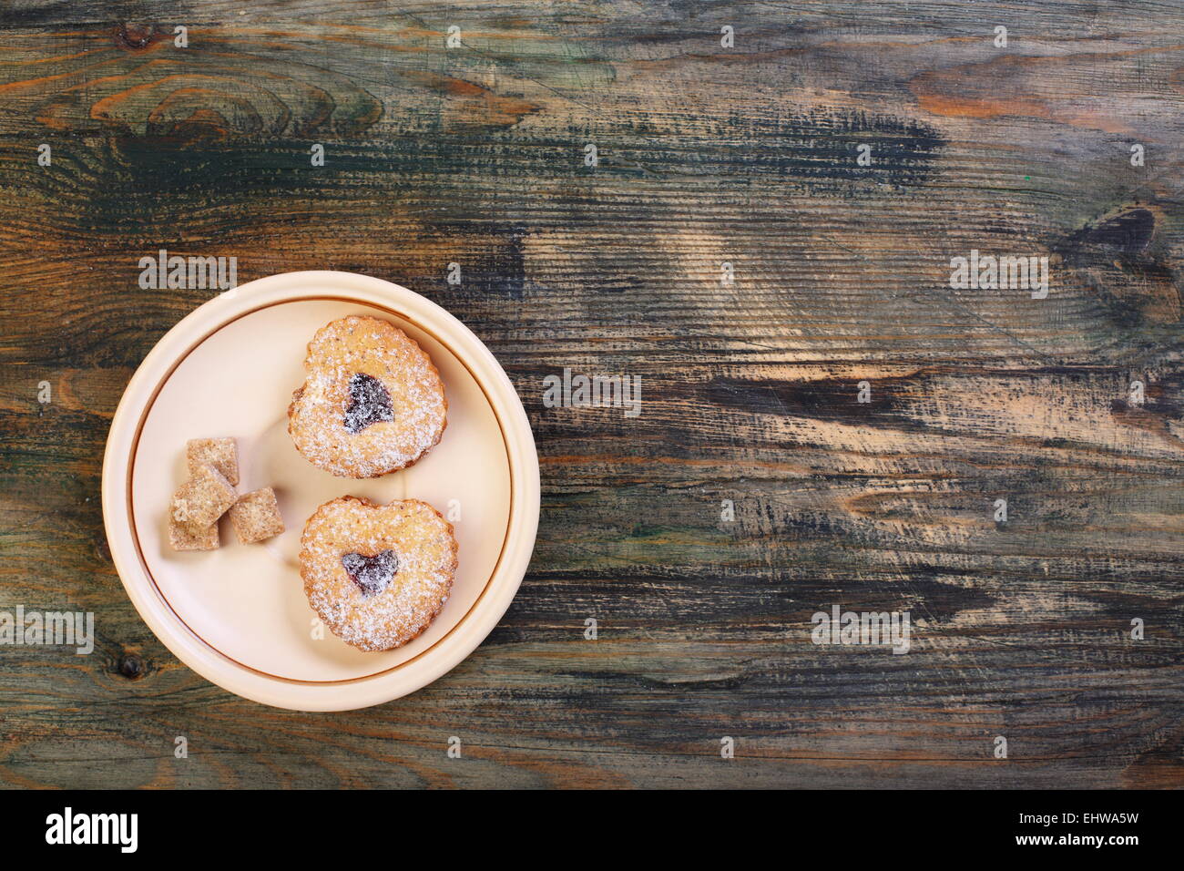 Saucer with cookies and sugar Stock Photo - Alamy