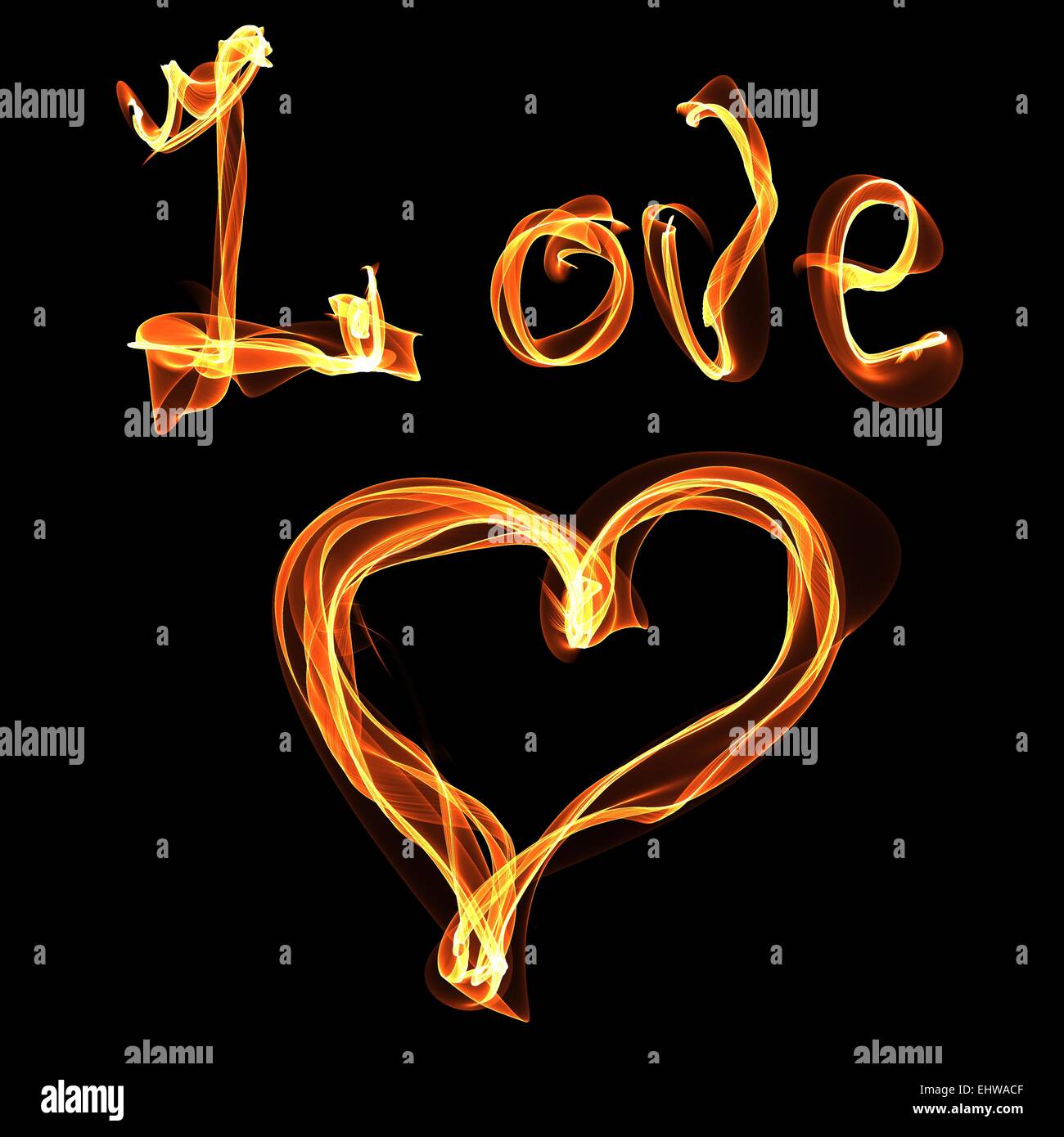 love heart of fire Stock Photo - Alamy