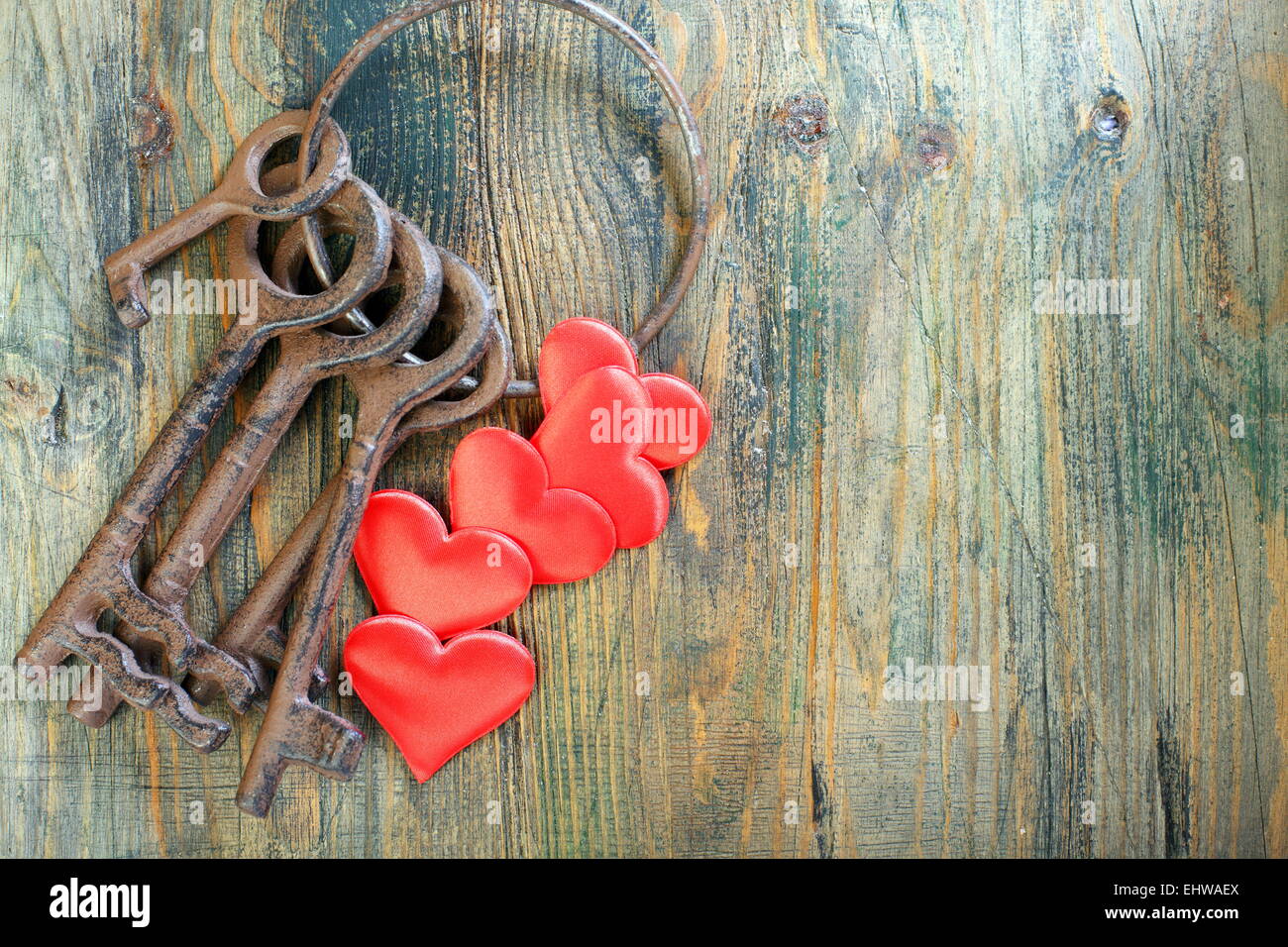 Retro key red heart hi-res stock photography and images - Alamy