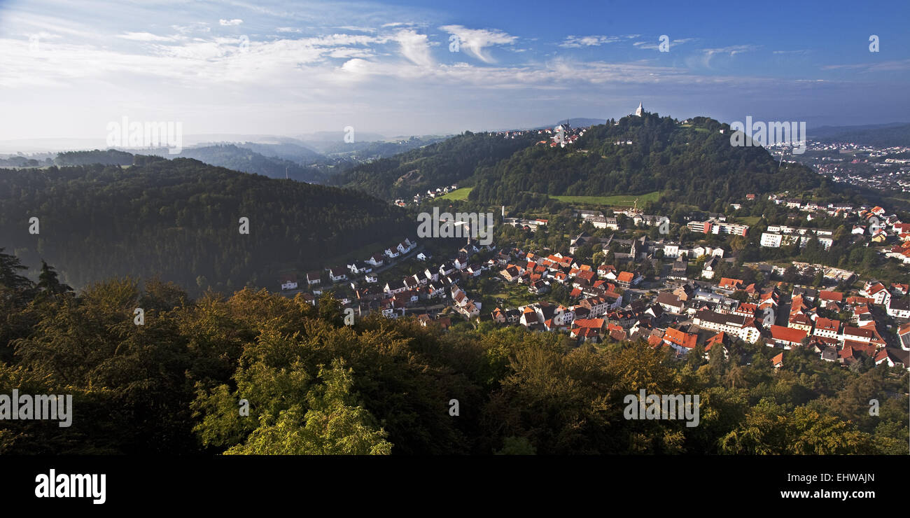 View from Bilstein tower on Marsberg Stock Photo - Alamy