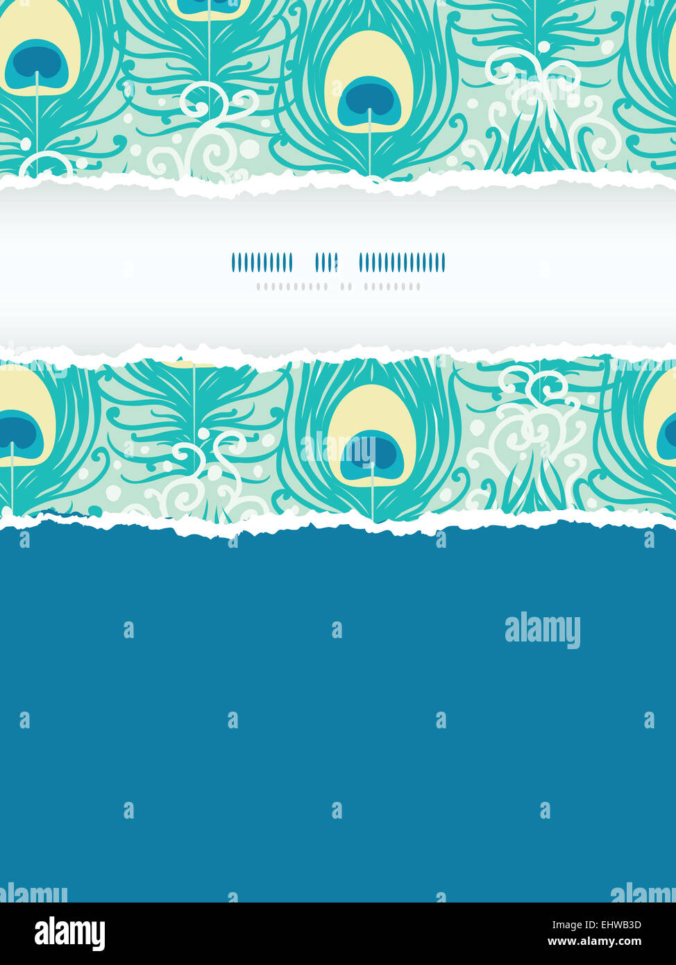 Peacock feathers vertical torn frame seamless pattern background Stock Photo - Alamy