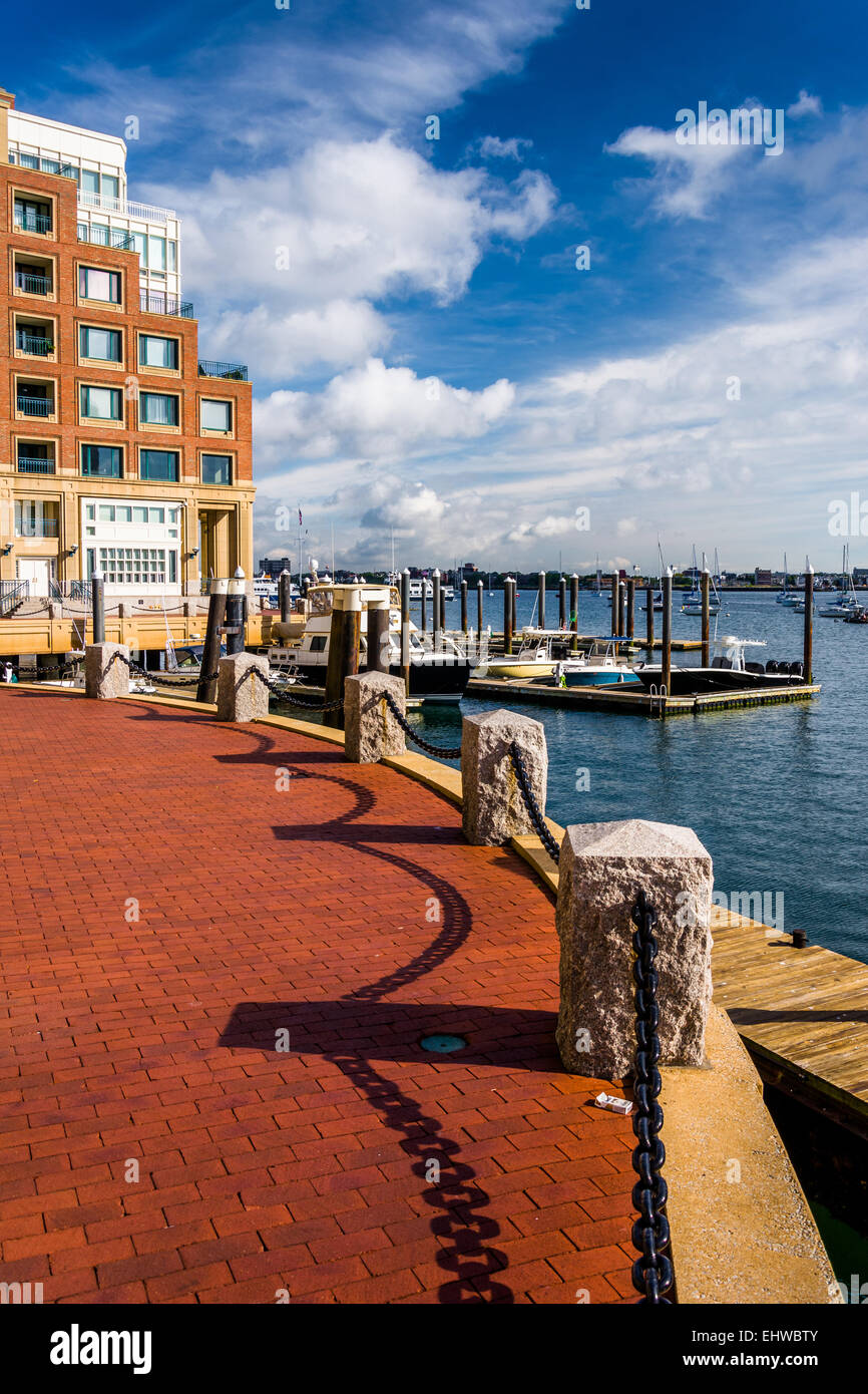 Along the waterfront at Rowes Wharf, in Boston, Massachusetts Stock ...
