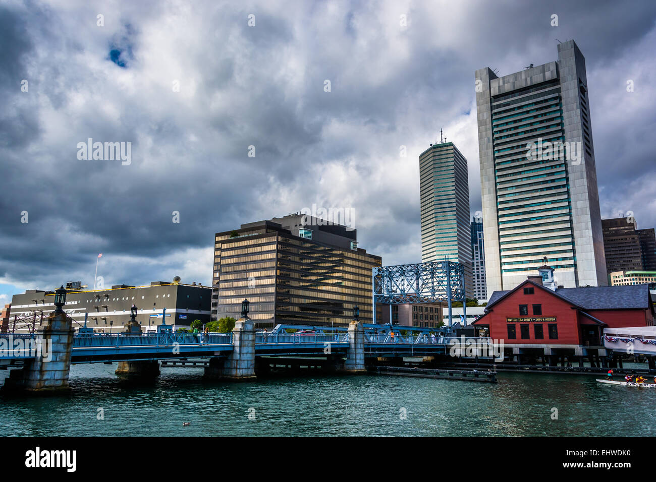 Bridge and the Boston skyline seen from Fort Point, Boston ...