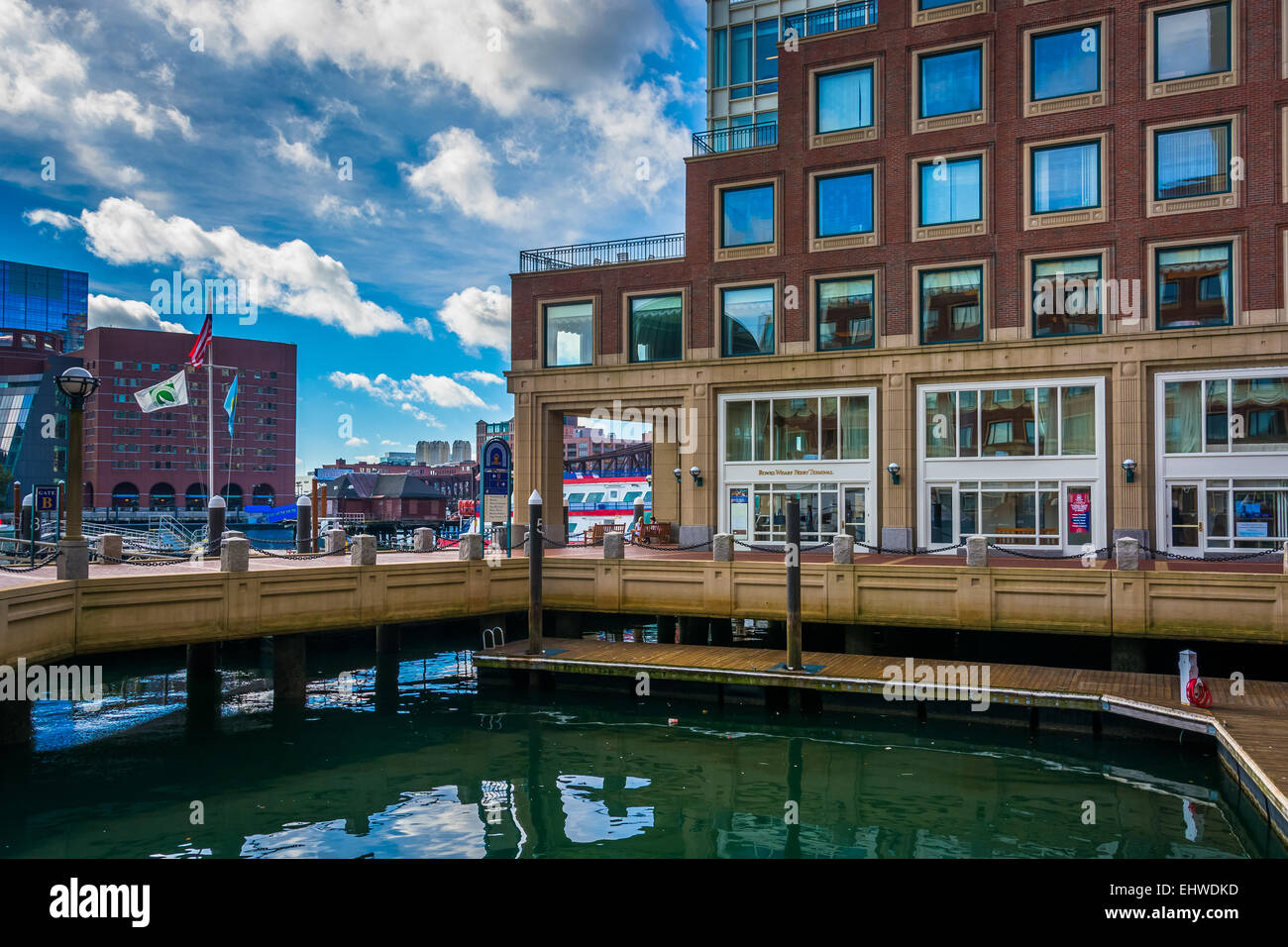 Building along the waterfront at Rowes Wharf in Boston, Massachusetts ...