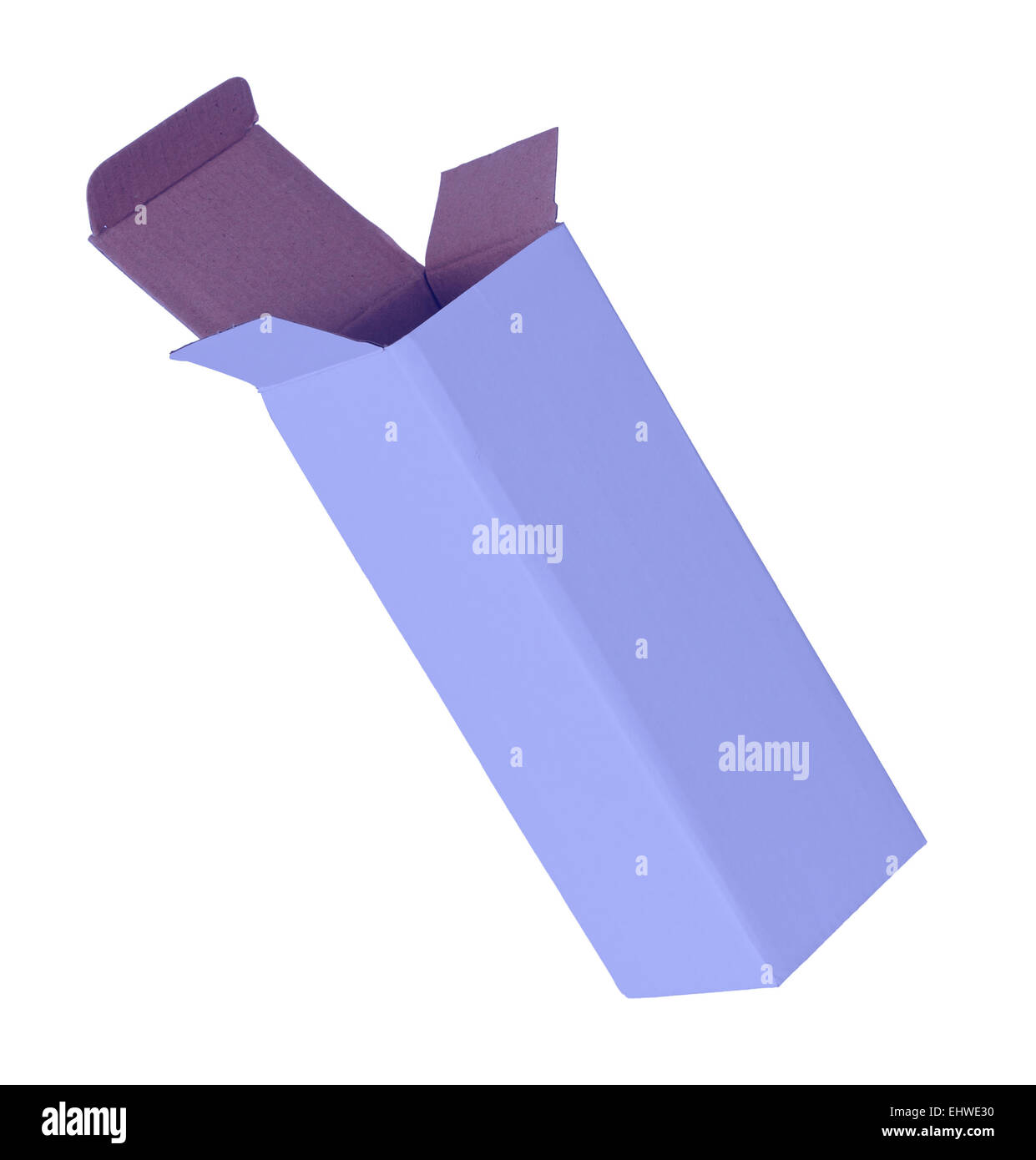 Blue cardboard box on a white background Stock Photo - Alamy