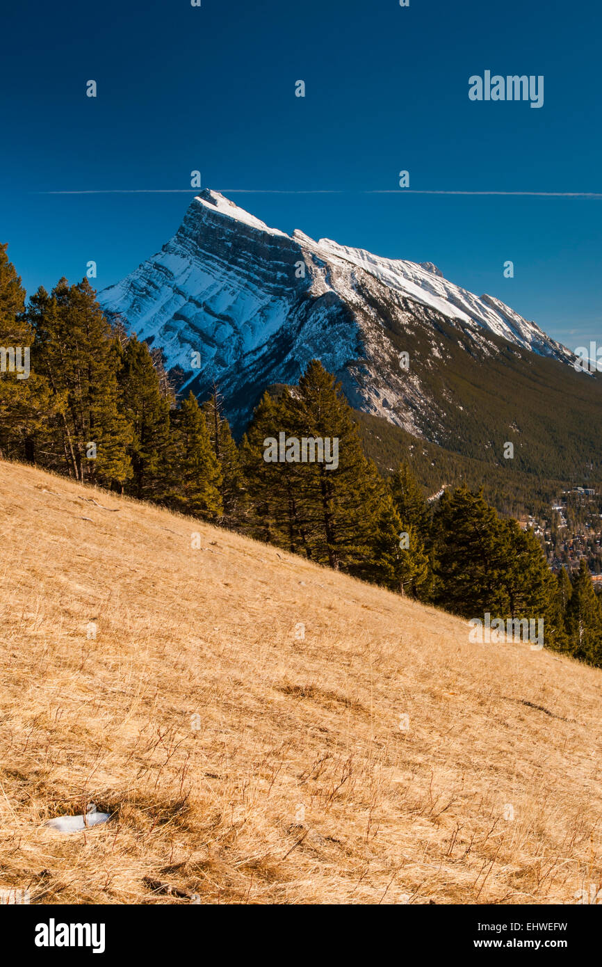 Mount Rundle and Banff Townsite, Banff National Park Alberta Canada ...