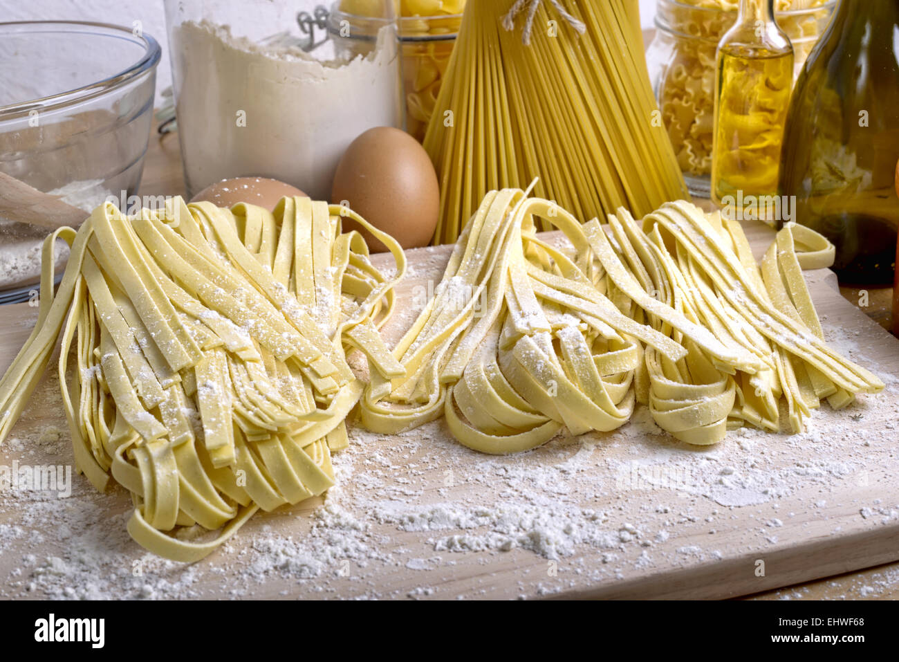 typical italian homemade pasta with ingredients Stock Photo - Alamy