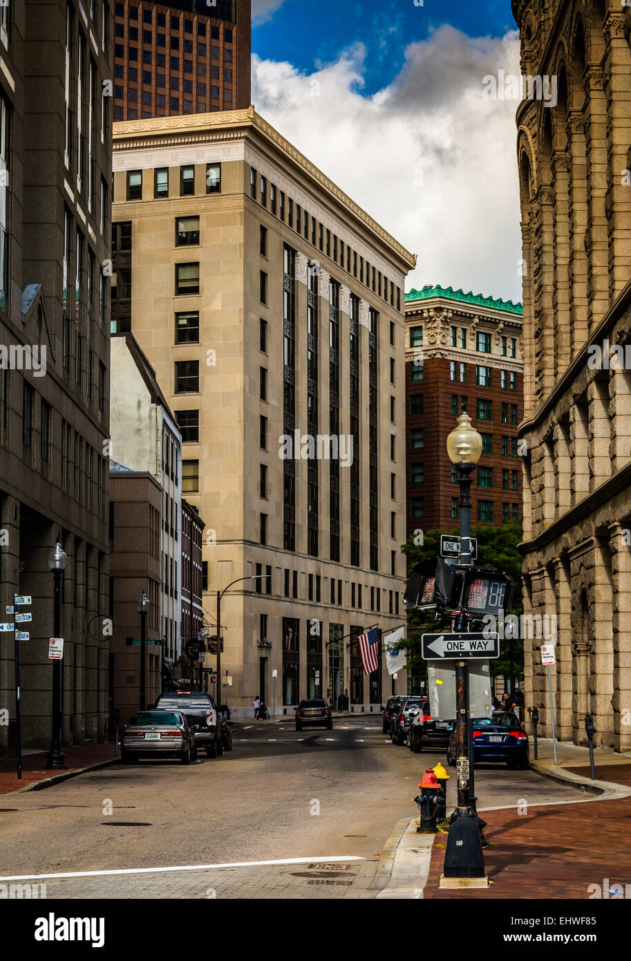 Buildings on a narrow street in Boston, Massachusetts Stock Photo - Alamy