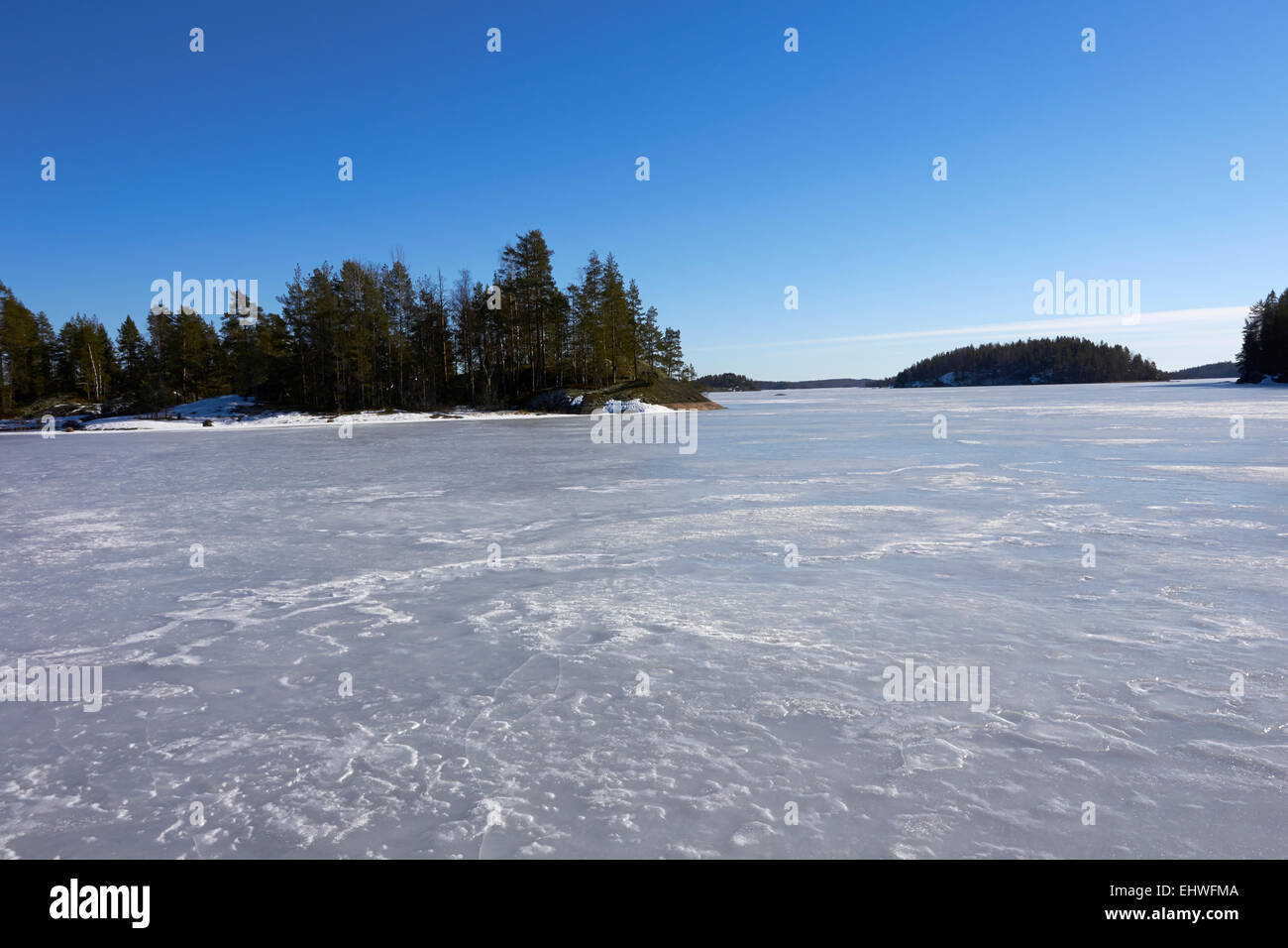 Frozen lake, Lietvesi Puumala Finland Stock Photo - Alamy