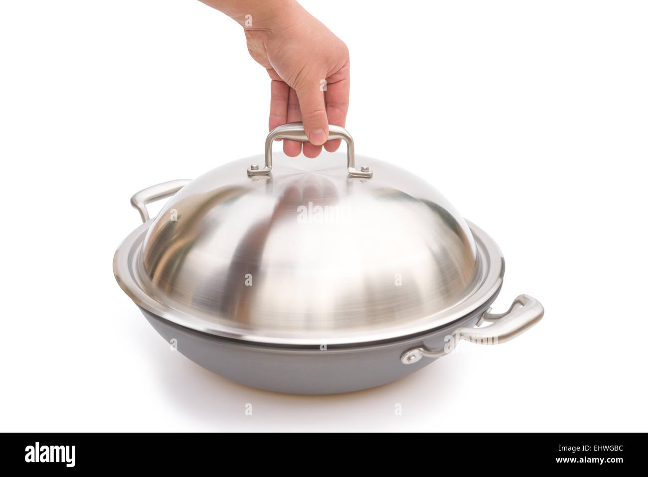 Hand lifting a lid of pan hi-res stock photography and images - Alamy
