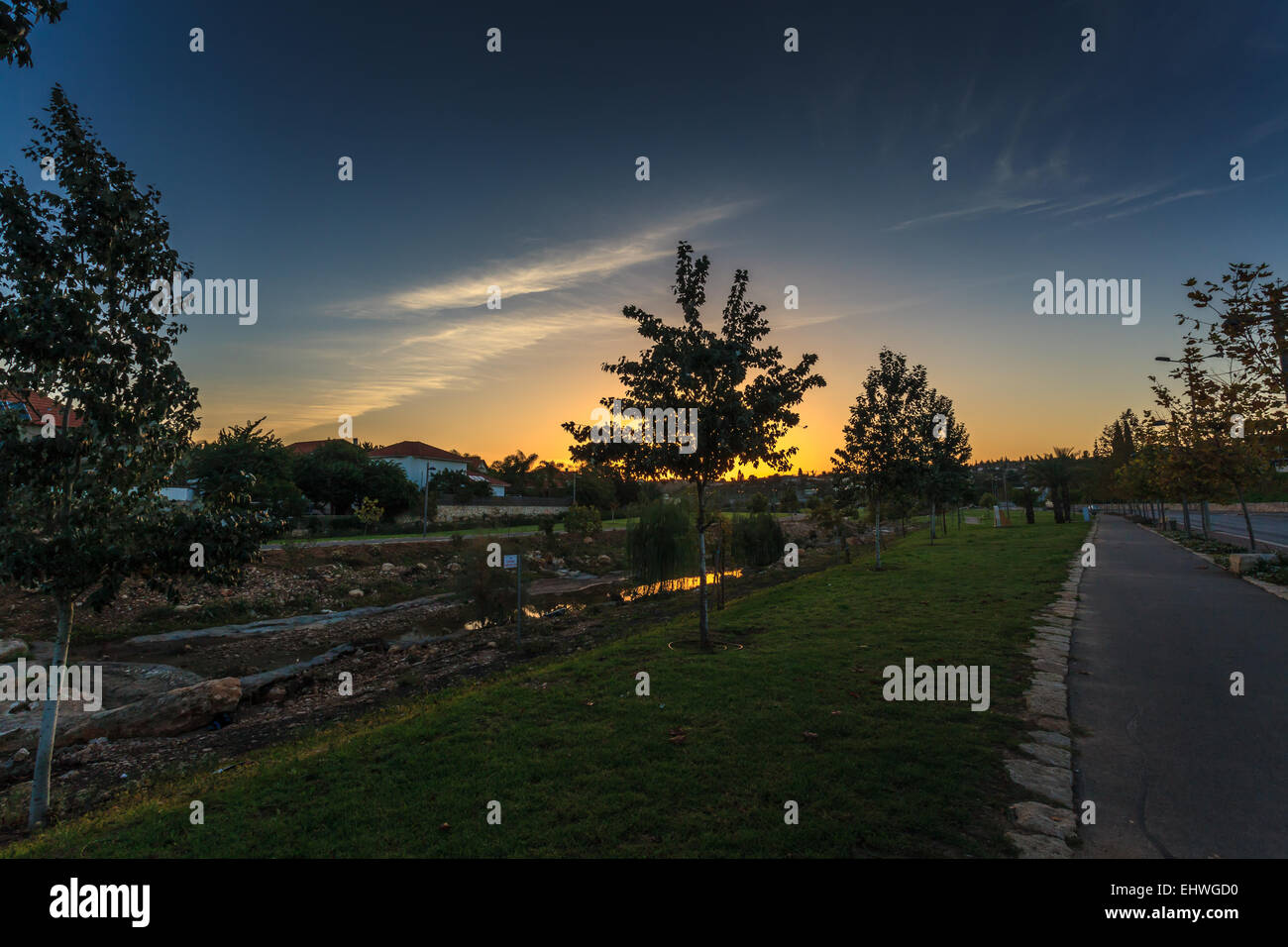 Dawn in Rosh Haayin, Israel Stock Photo - Alamy