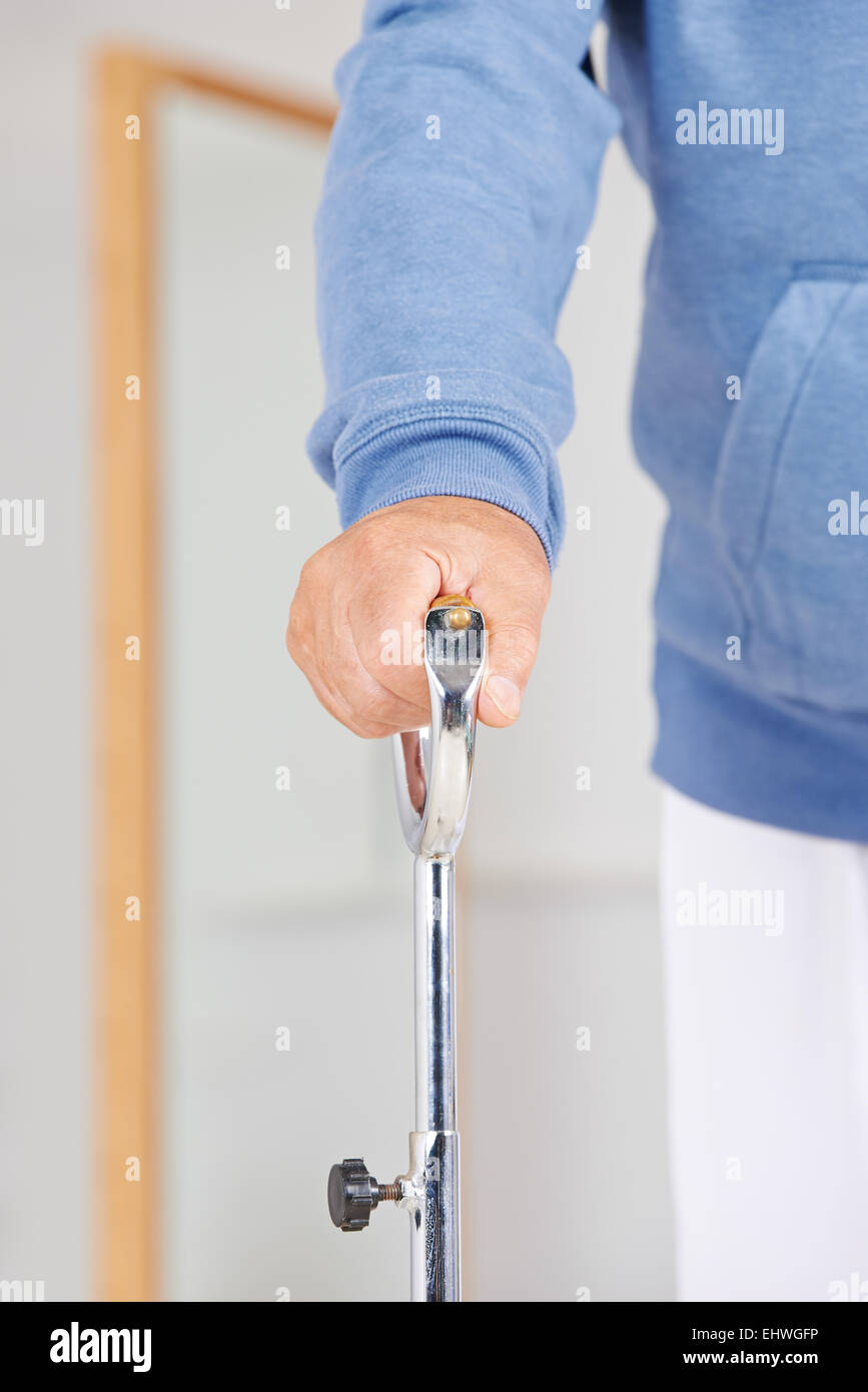 Hand of old man with walker support in physiotherapy Stock Photo - Alamy