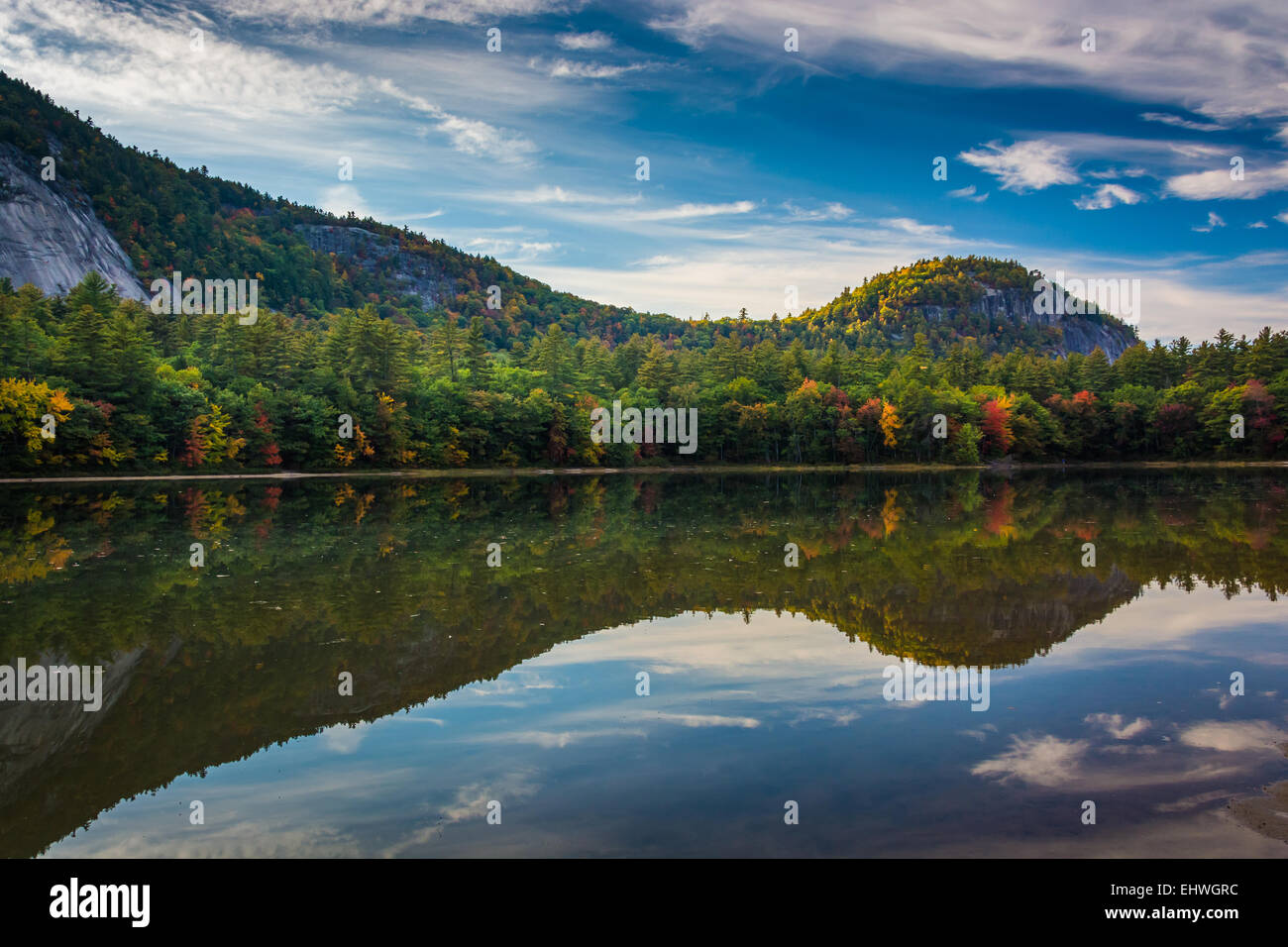 Early fall color and reflections at Echo Lake in Echo Lake State Park ...