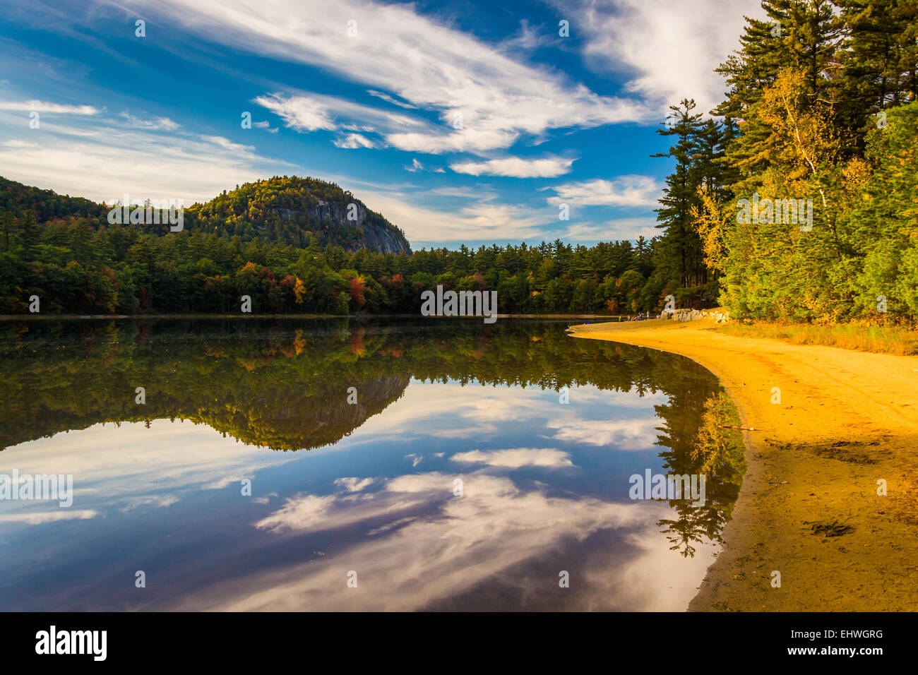 Early fall color and reflections at Echo Lake in Echo Lake State Park ...