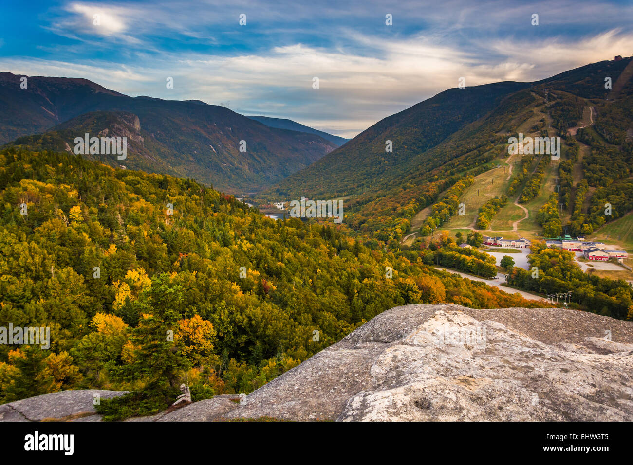 Early fall view from Bald Mountain, at Franconia Notch State Park, New ...
