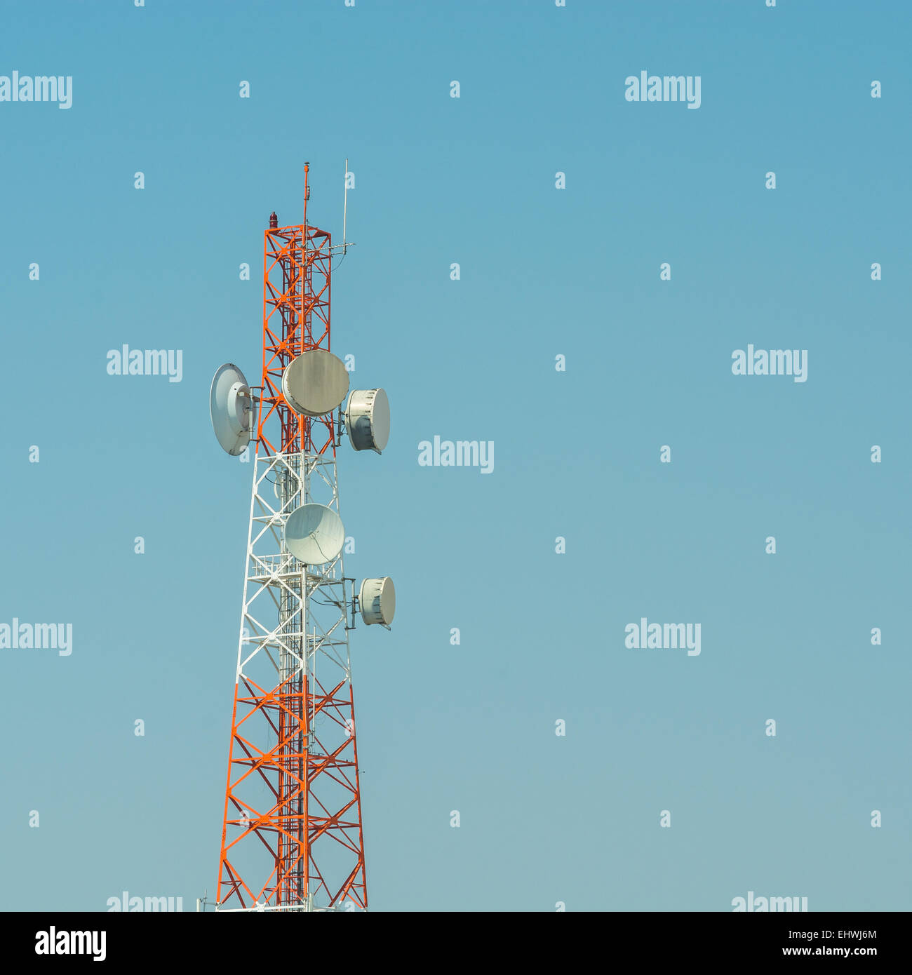 Telecommunication tower using to transmit television signals with a ...