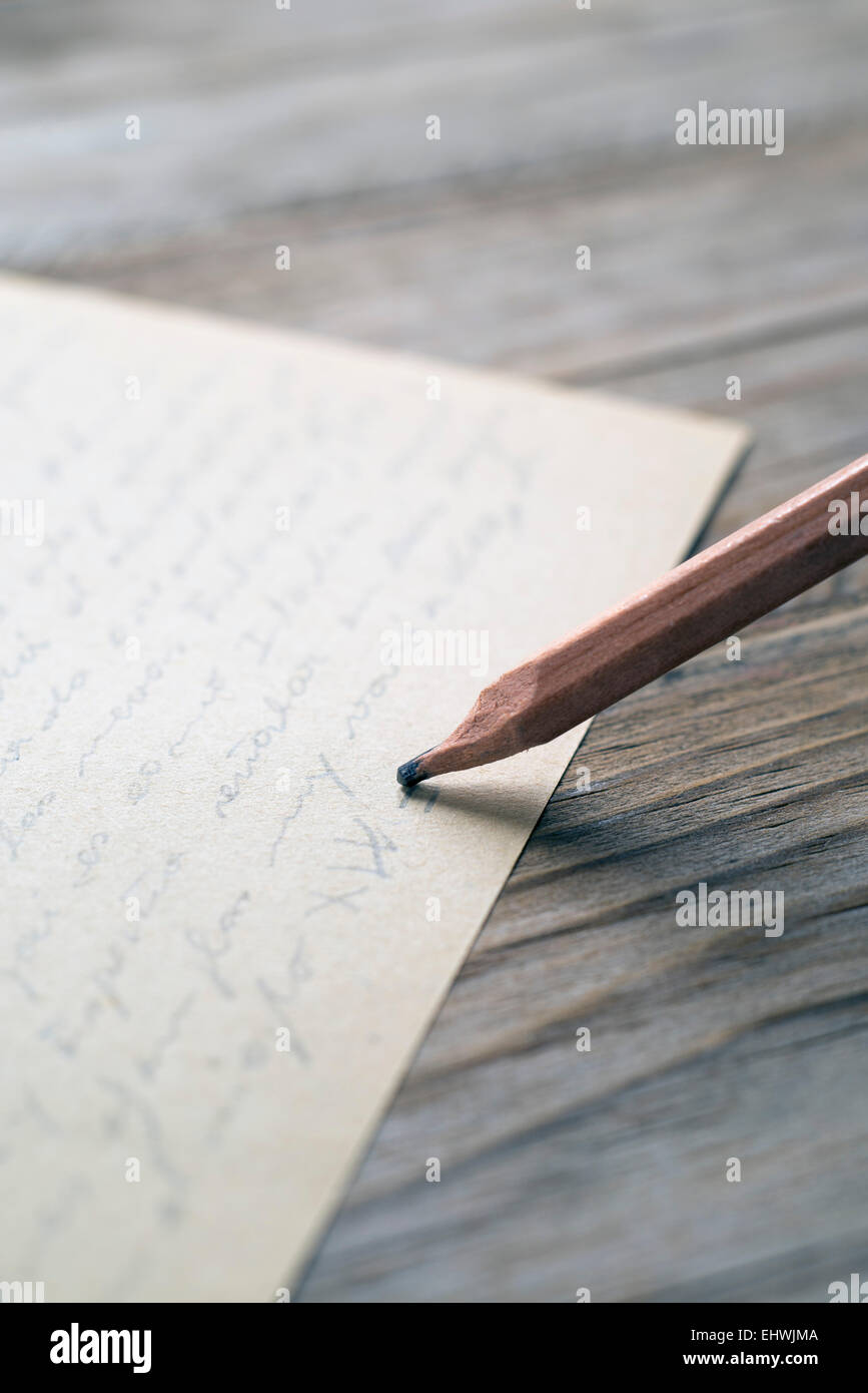 Pencil text writing hi-res stock photography and images - Alamy