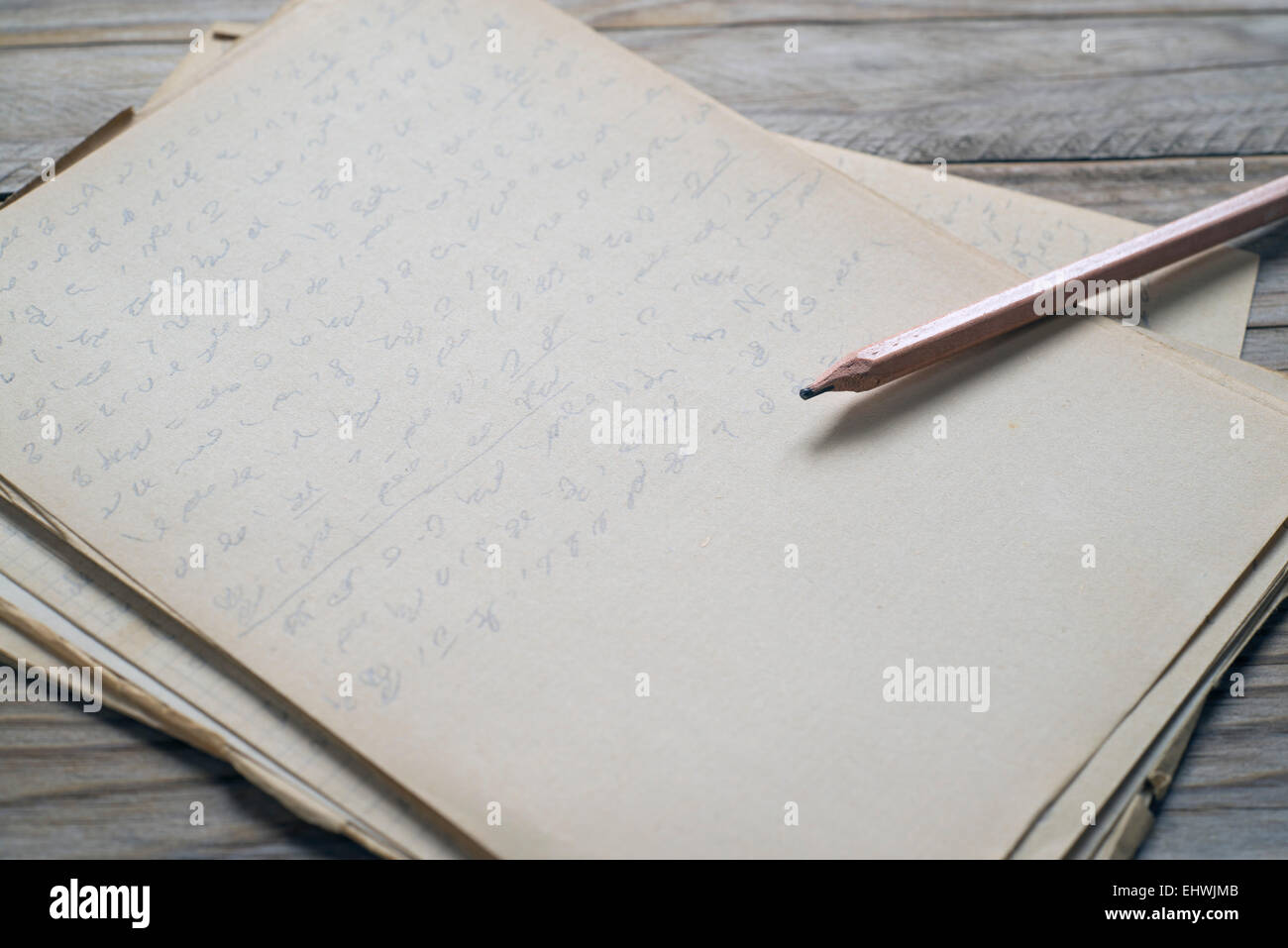 Old pencil paper hi-res stock photography and images - Alamy