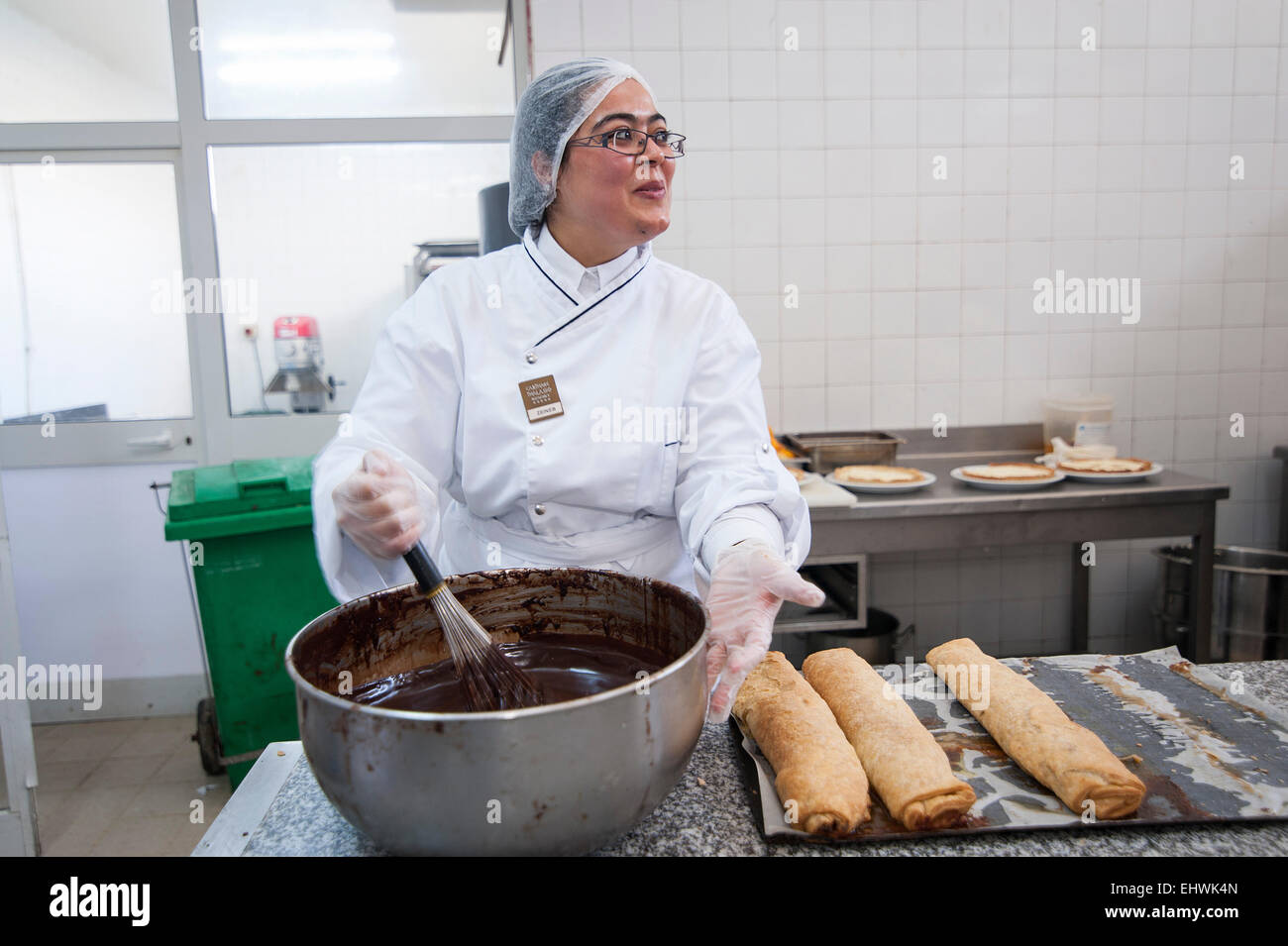 TUNISIA, TUNIS: Woman works in the kitchen of Carthage Thalasso Resort ...