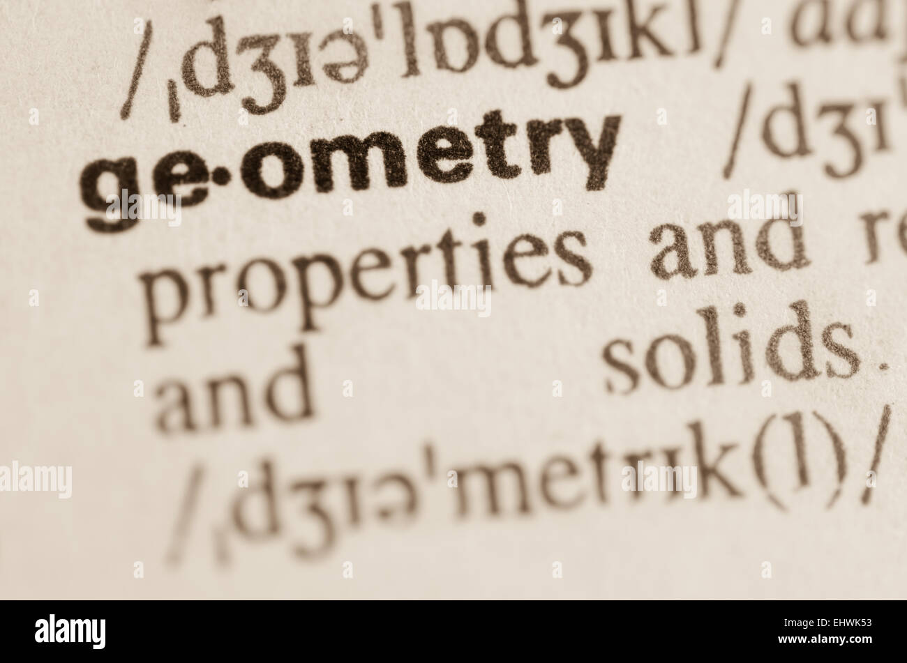 Definition of word geometry in dictionary Stock Photo - Alamy
