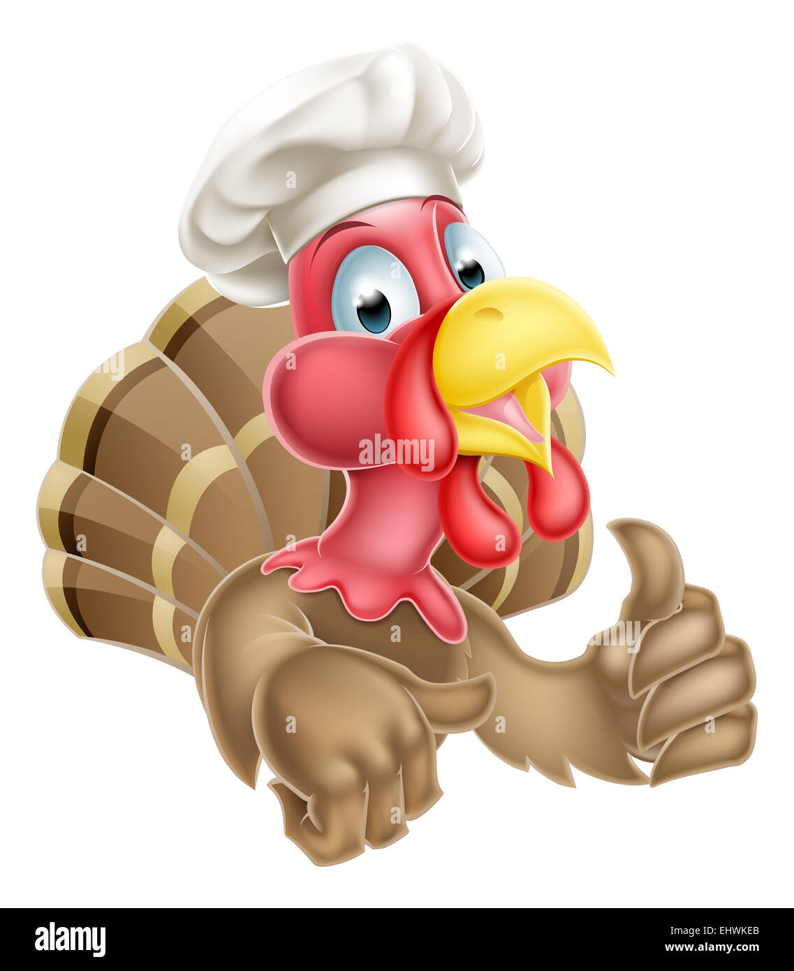 Cartoon turkey chef giving a thumbs up and wearing chef hat Stock Photo ...