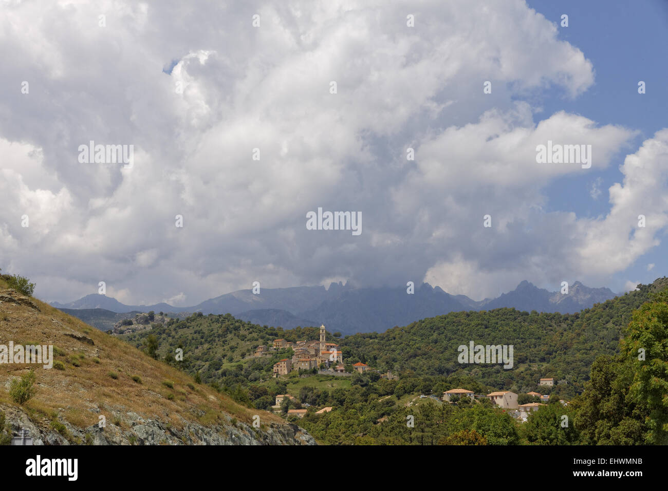 Hill village of Soveria, near Corte, Corsica Stock Photo - Alamy