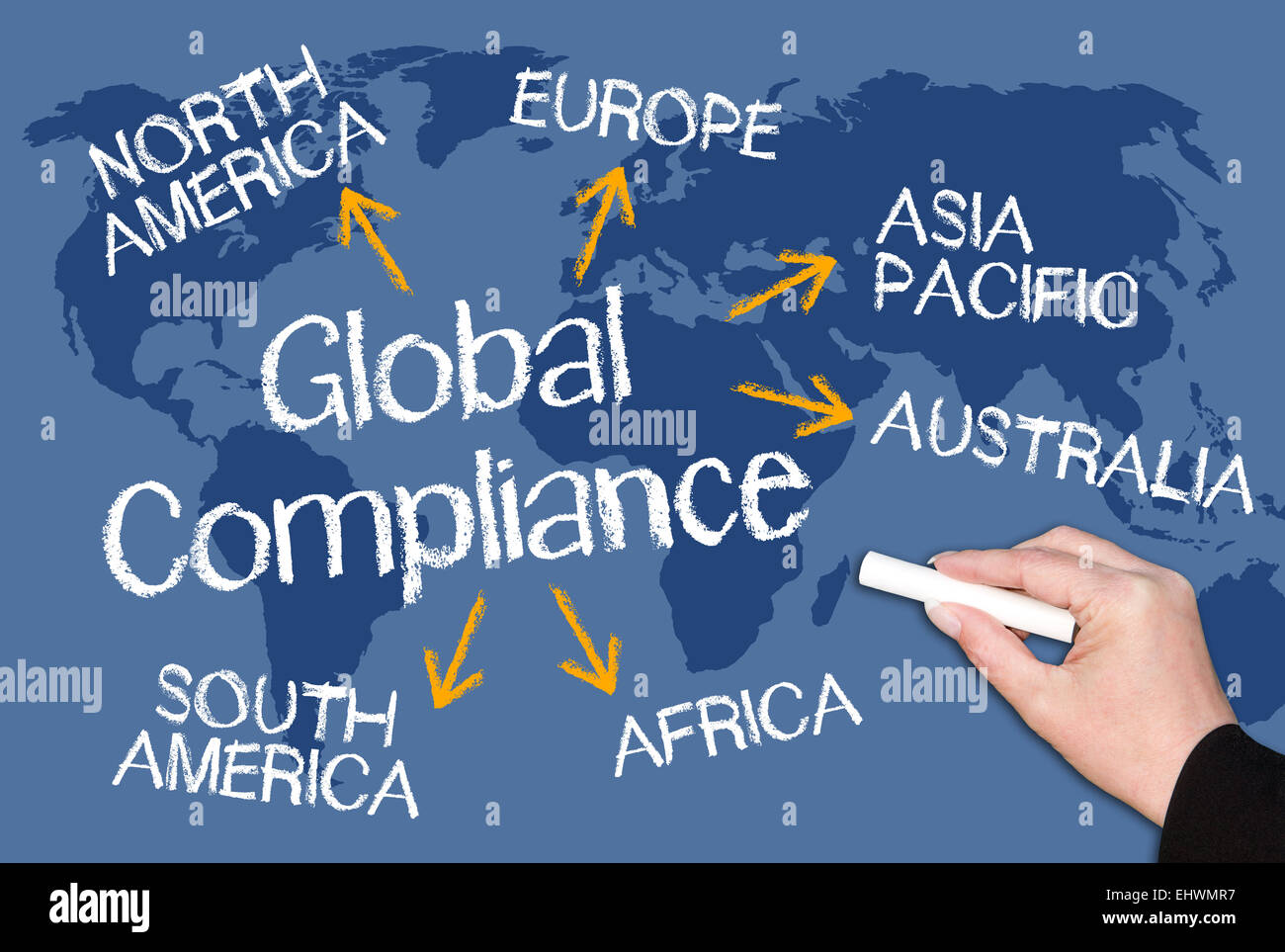 Weltkarte hand hi-res stock photography and images - Alamy