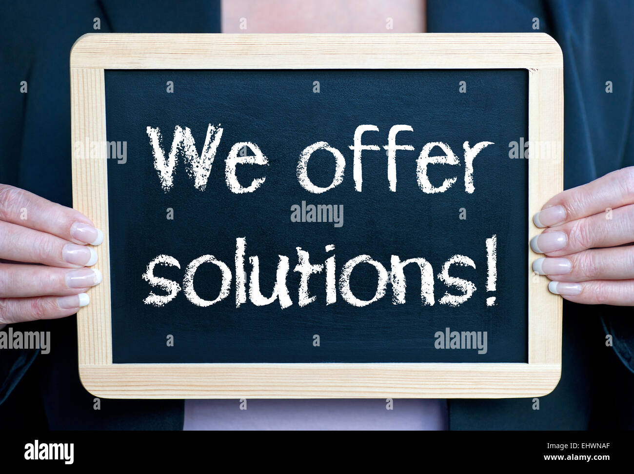 We offer solutions ! Stock Photo - Alamy