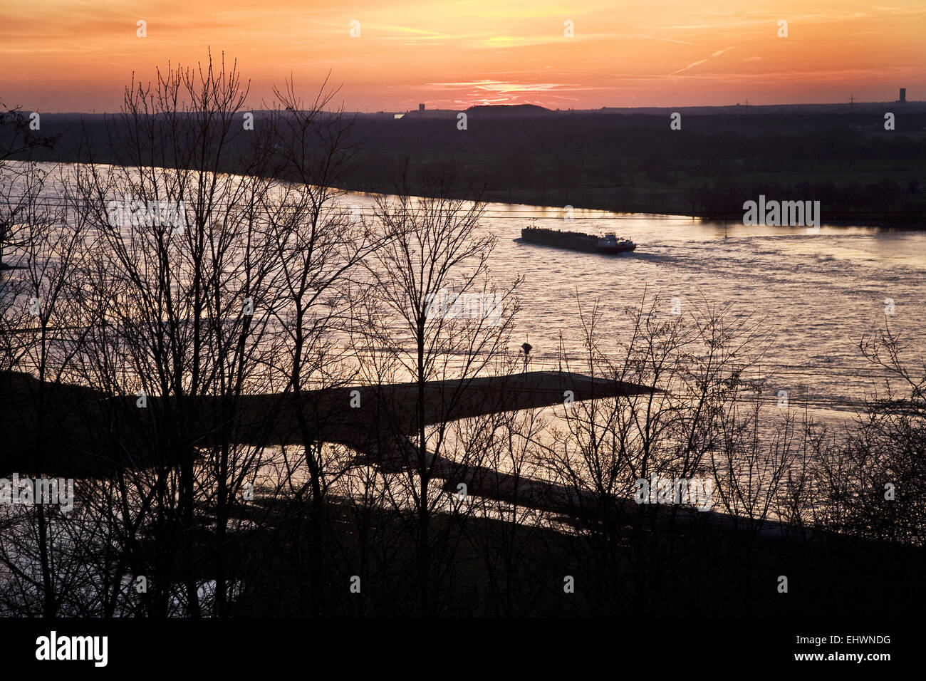 Sunset, Rhine, Duisburg, Germany Stock Photo - Alamy