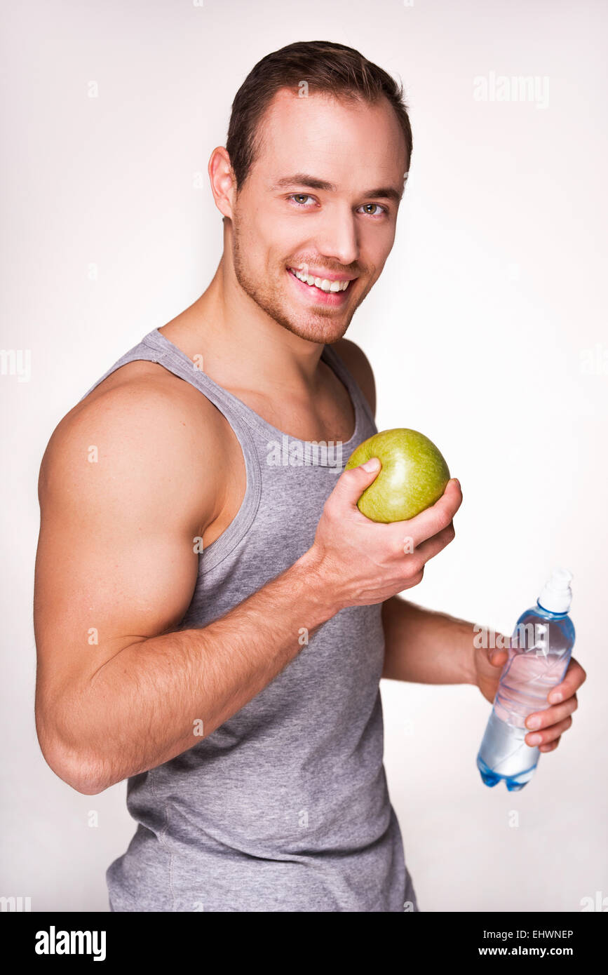 Handsome muscular man apple hi-res stock photography and images - Alamy