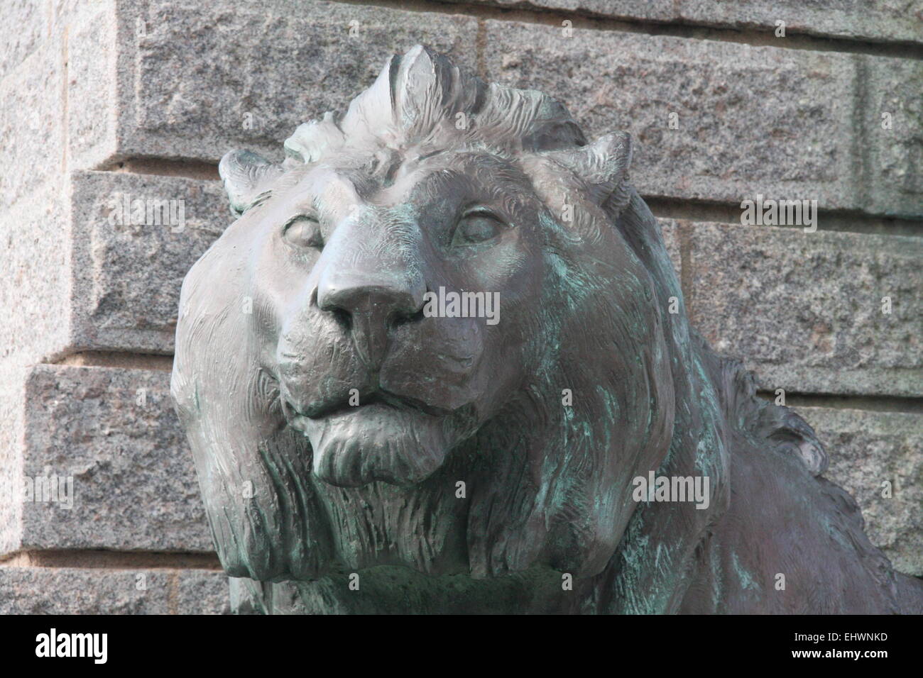 Staty of a lion in Bonifacio, Corsica Stock Photo - Alamy