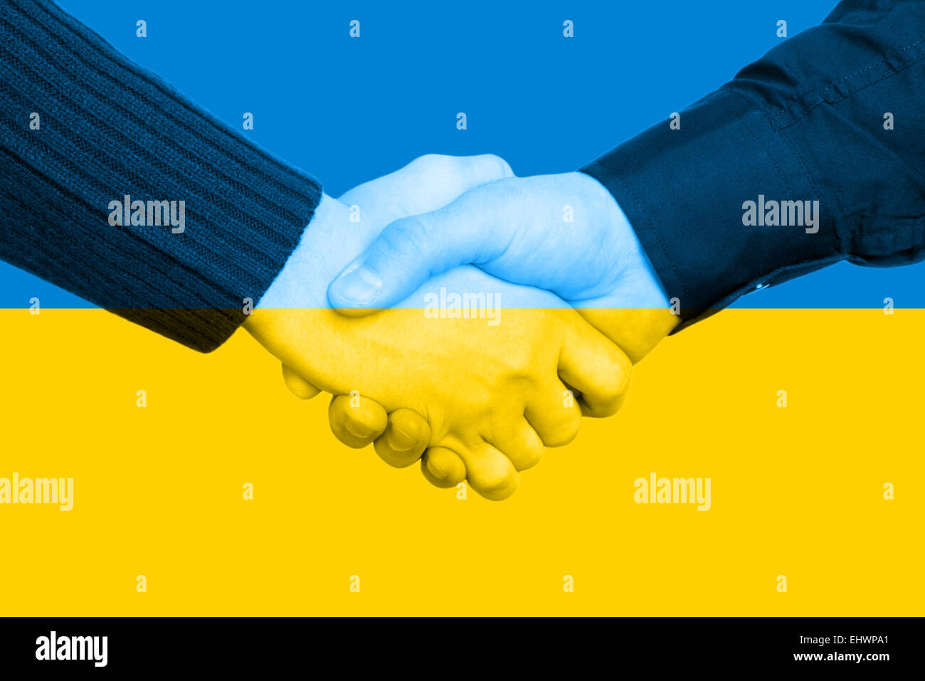 Handshake and Ukrainian Flag Stock Photo - Alamy