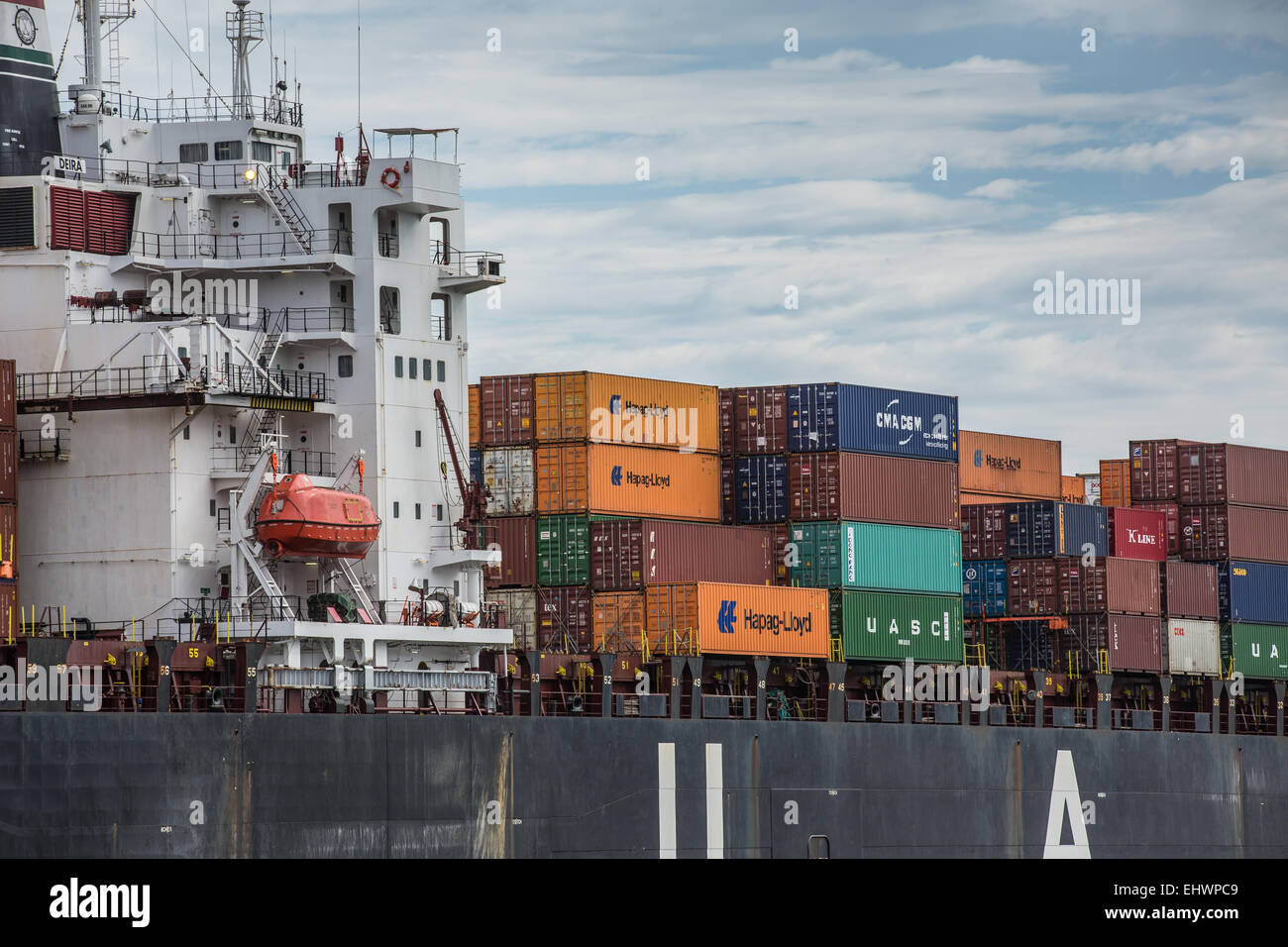 A container ship in port Stock Photo - Alamy