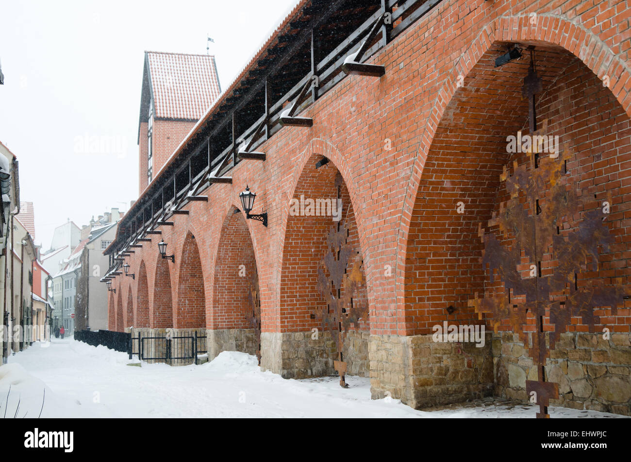 Fortress wall in Riga in snowy winter day Stock Photo - Alamy