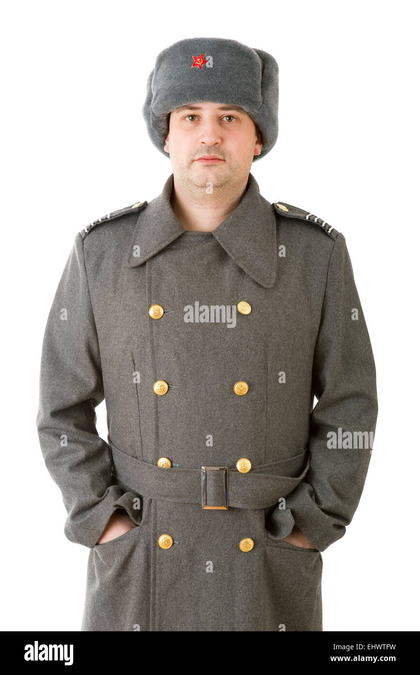 young man dressed as russian military Stock Photo - Alamy