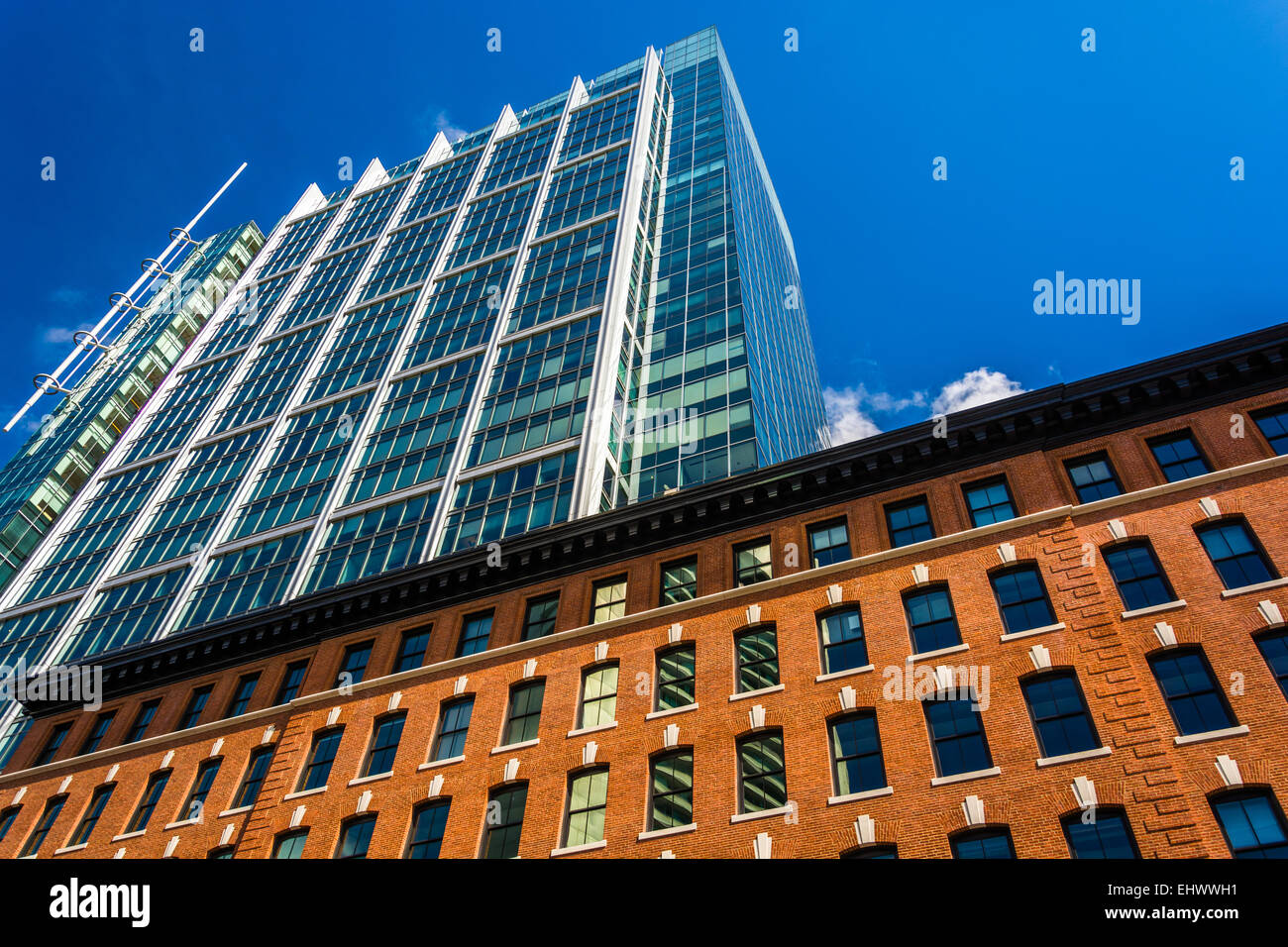 Looking up at a modern building in Boston, Massachusetts Stock Photo ...