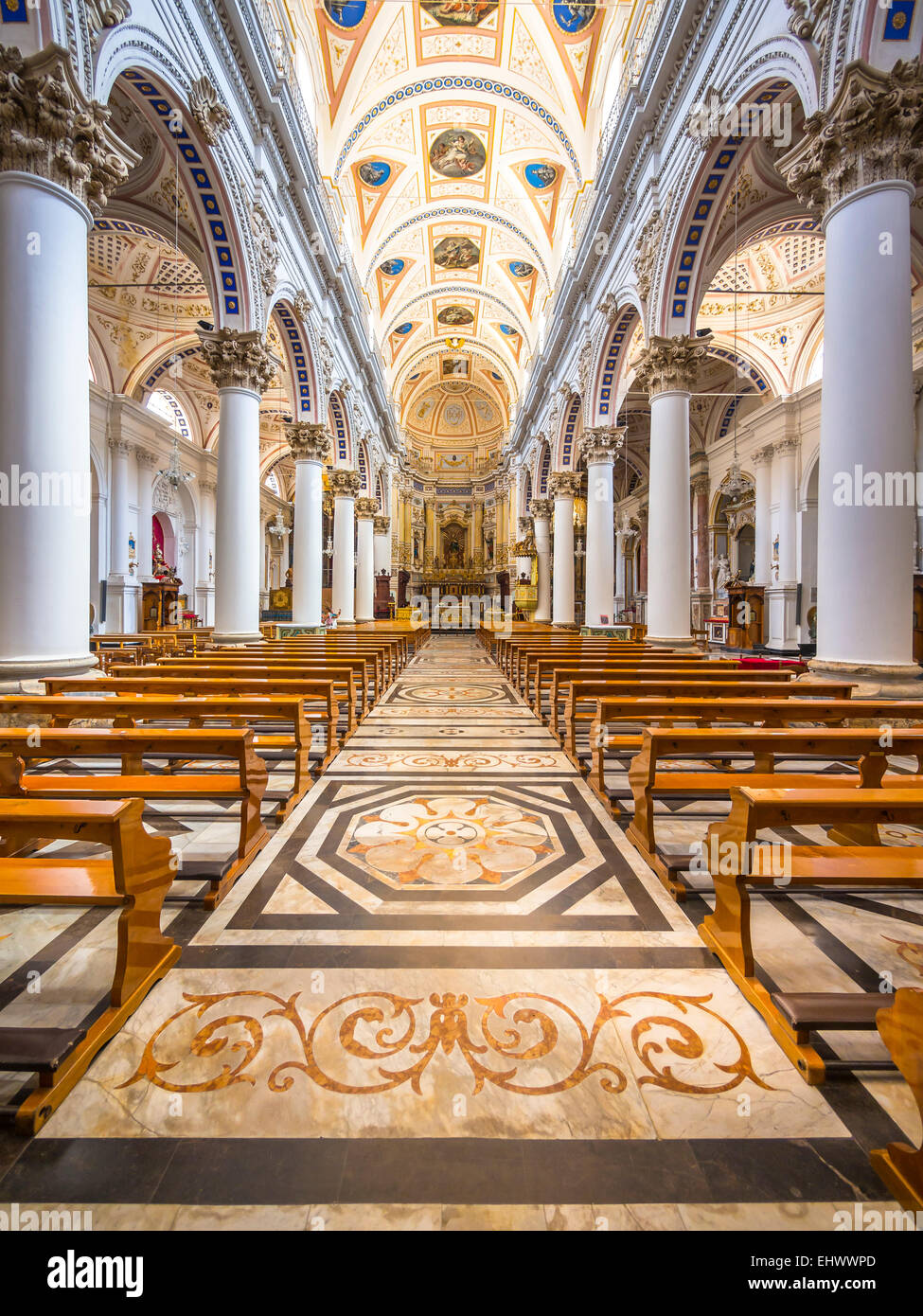 Italy, Sicily, Modica, interior view of Chiesa di San Pietro Stock ...