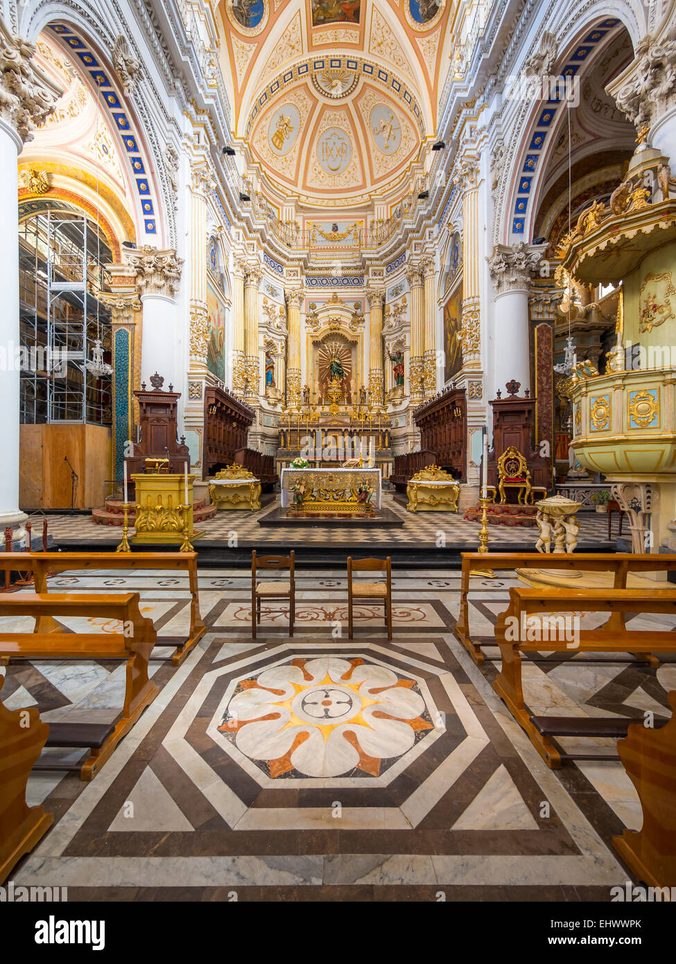 Italy, Sicily, Modica, interior view of Chiesa di San Pietro Stock ...