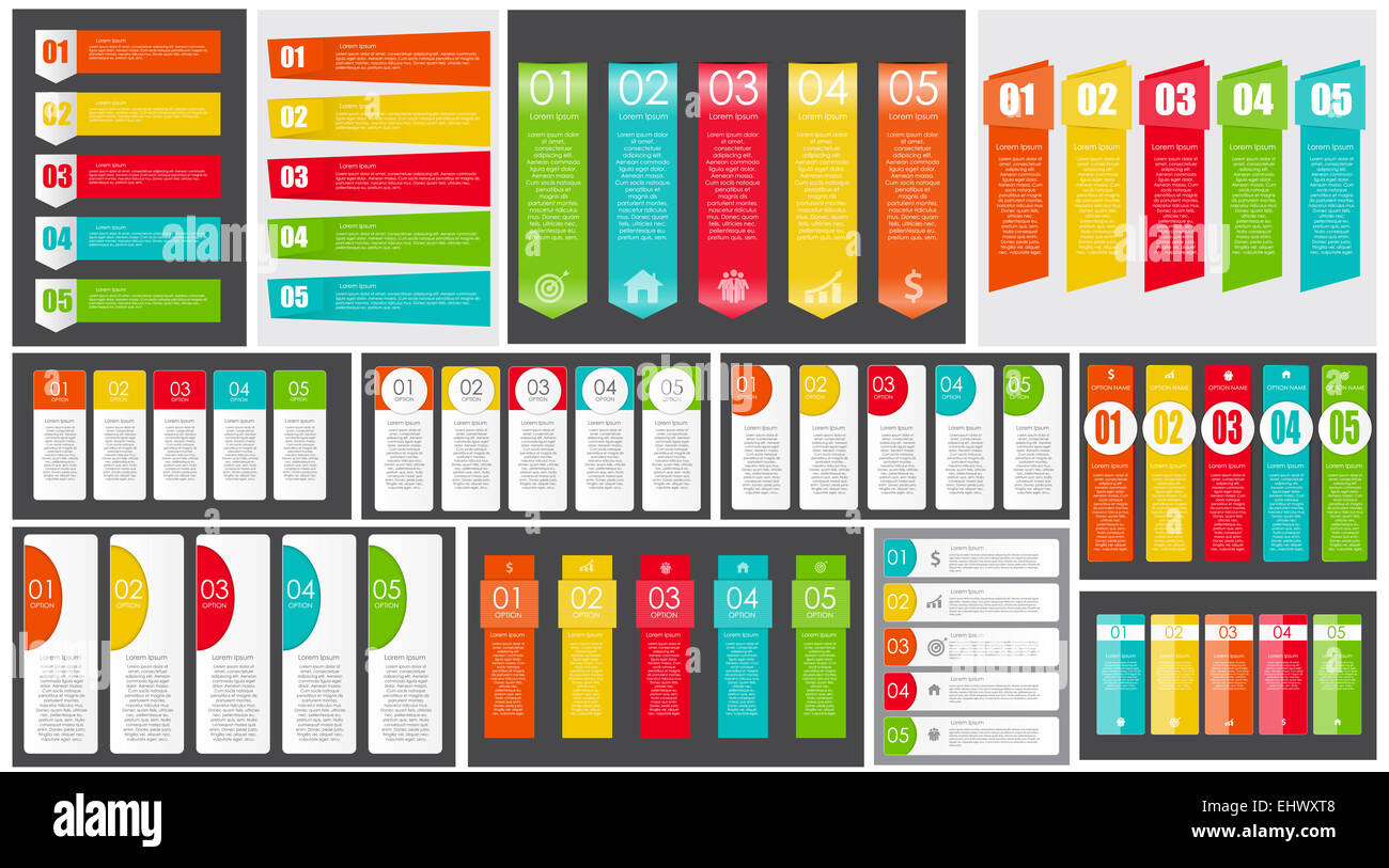 Big Set of Infographic Banner Templates for Your Business Vector Stock ...