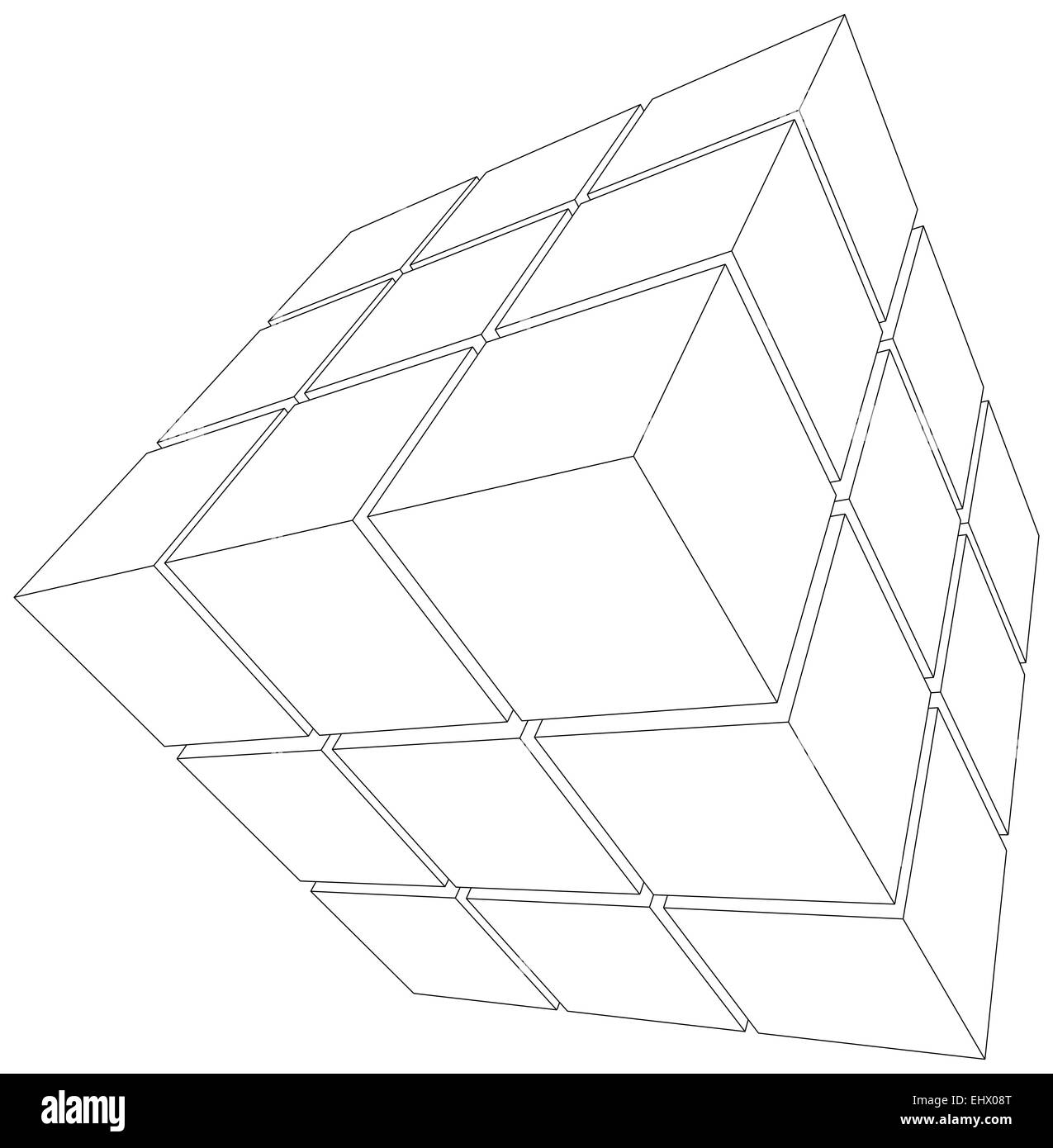 Vector illustration of 3d cubes Stock Photo - Alamy