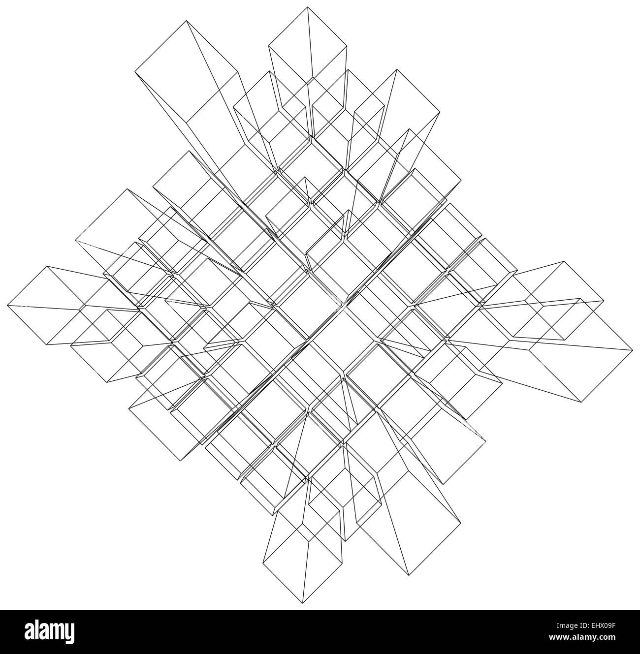 Vector illustration of 3d cubes Stock Photo - Alamy