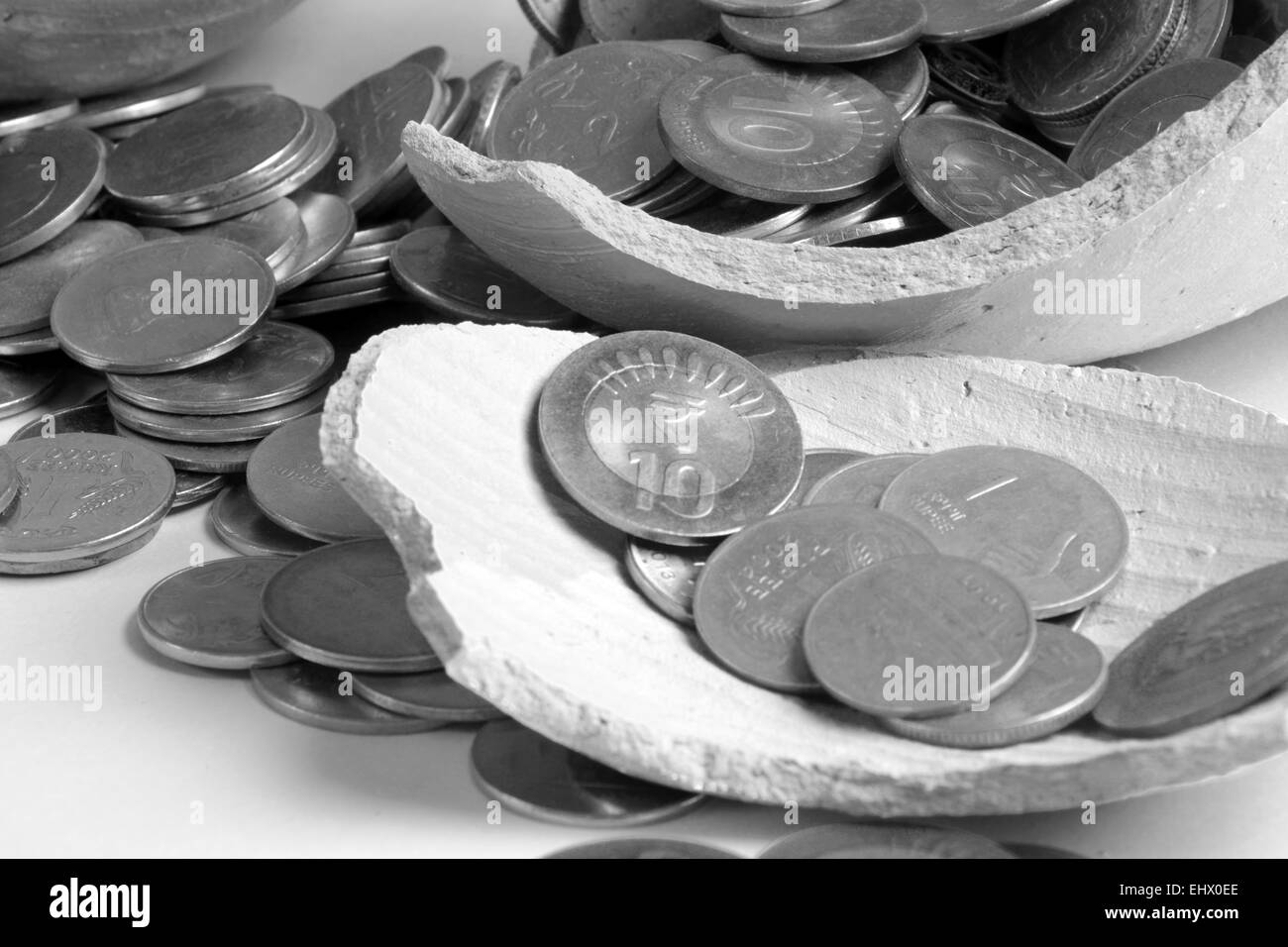 Earthen pot is a coin box of rural India called Gullak Stock Photo - Alamy