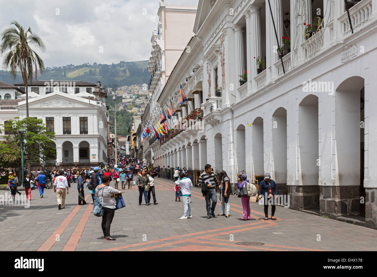Ecuador, Quito, Archbishop's Palace at Independence Square Stock Photo ...
