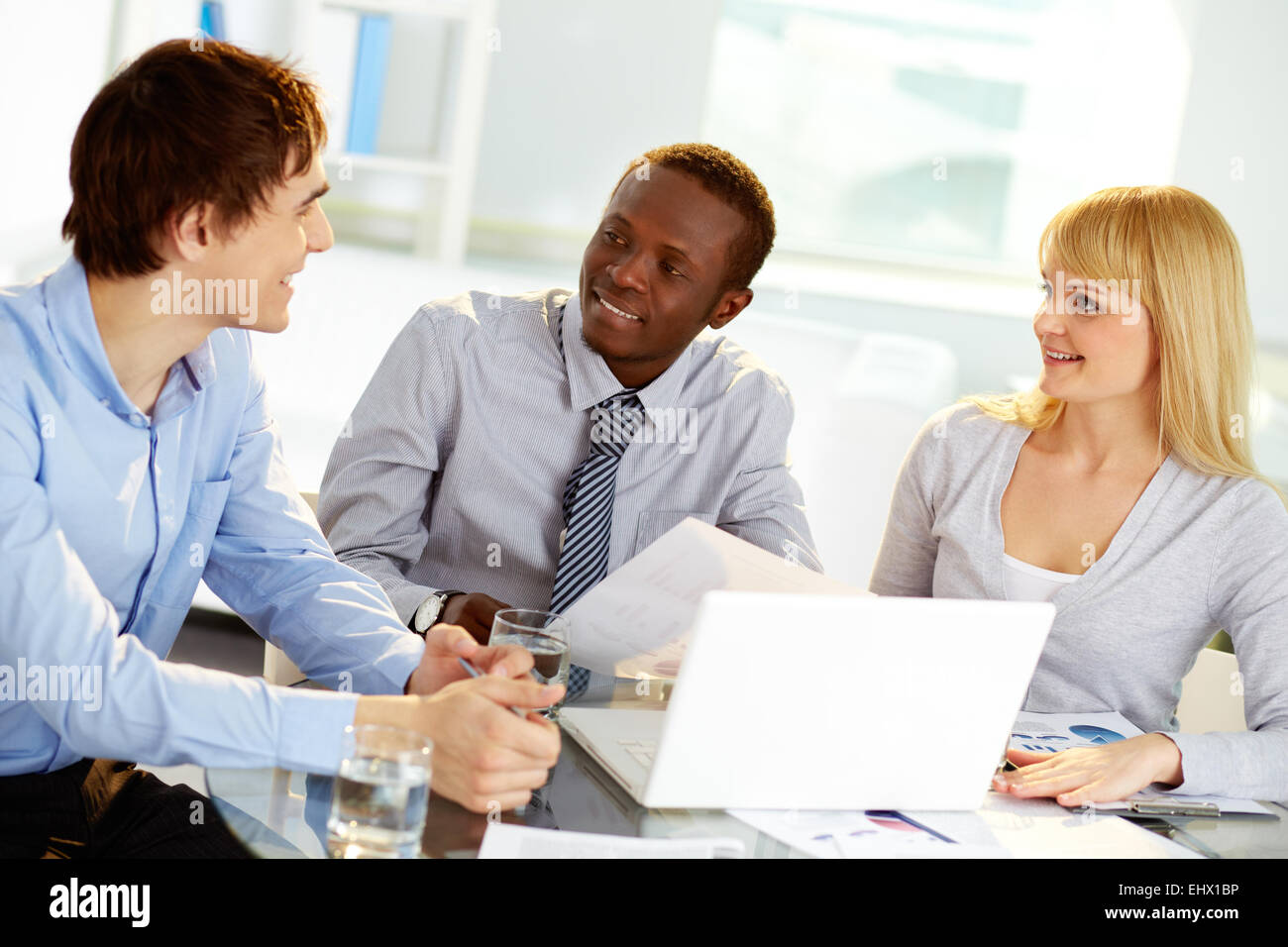 Business people communicating at meeting Stock Photo - Alamy