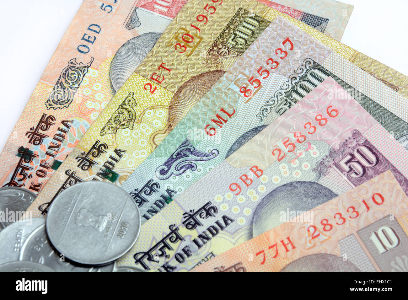 indian currency with coin Stock Photo - Alamy