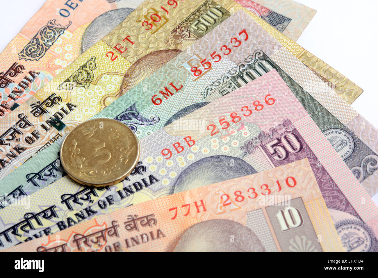indian currency with coin Stock Photo - Alamy